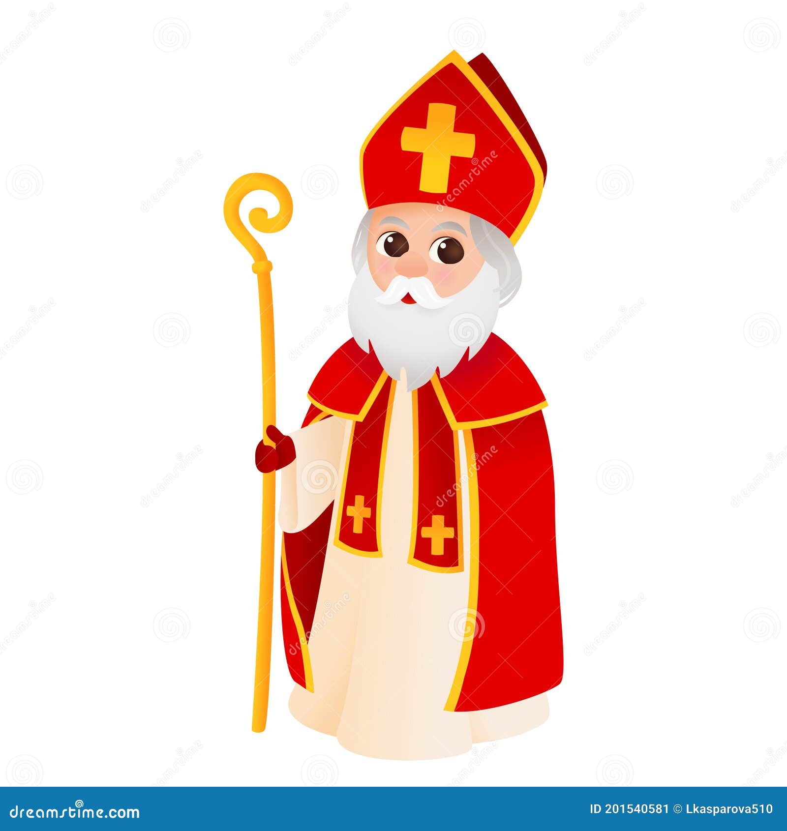 Cartoon Saint Nicholas stock vector. Illustration of winter - 201540581