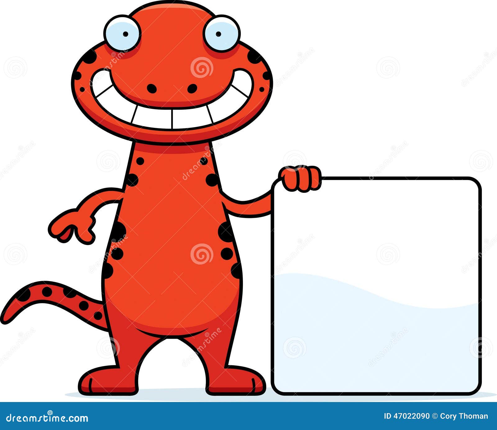 Cartoon Salamander Sign stock vector. Illustration of amphibian - 47022090