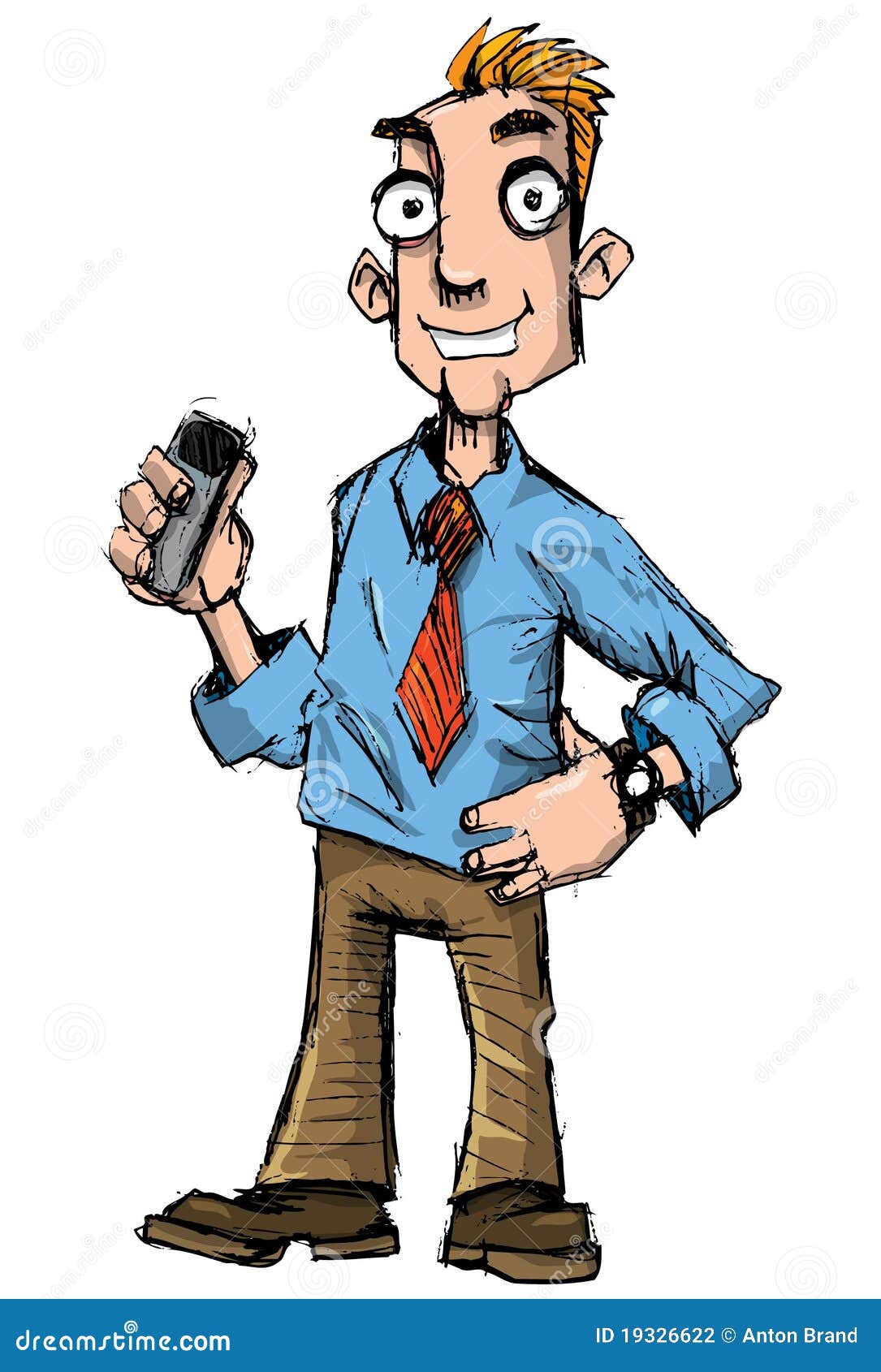 Cartoon salesman stock vector. Illustration of work, drawn - 19326622