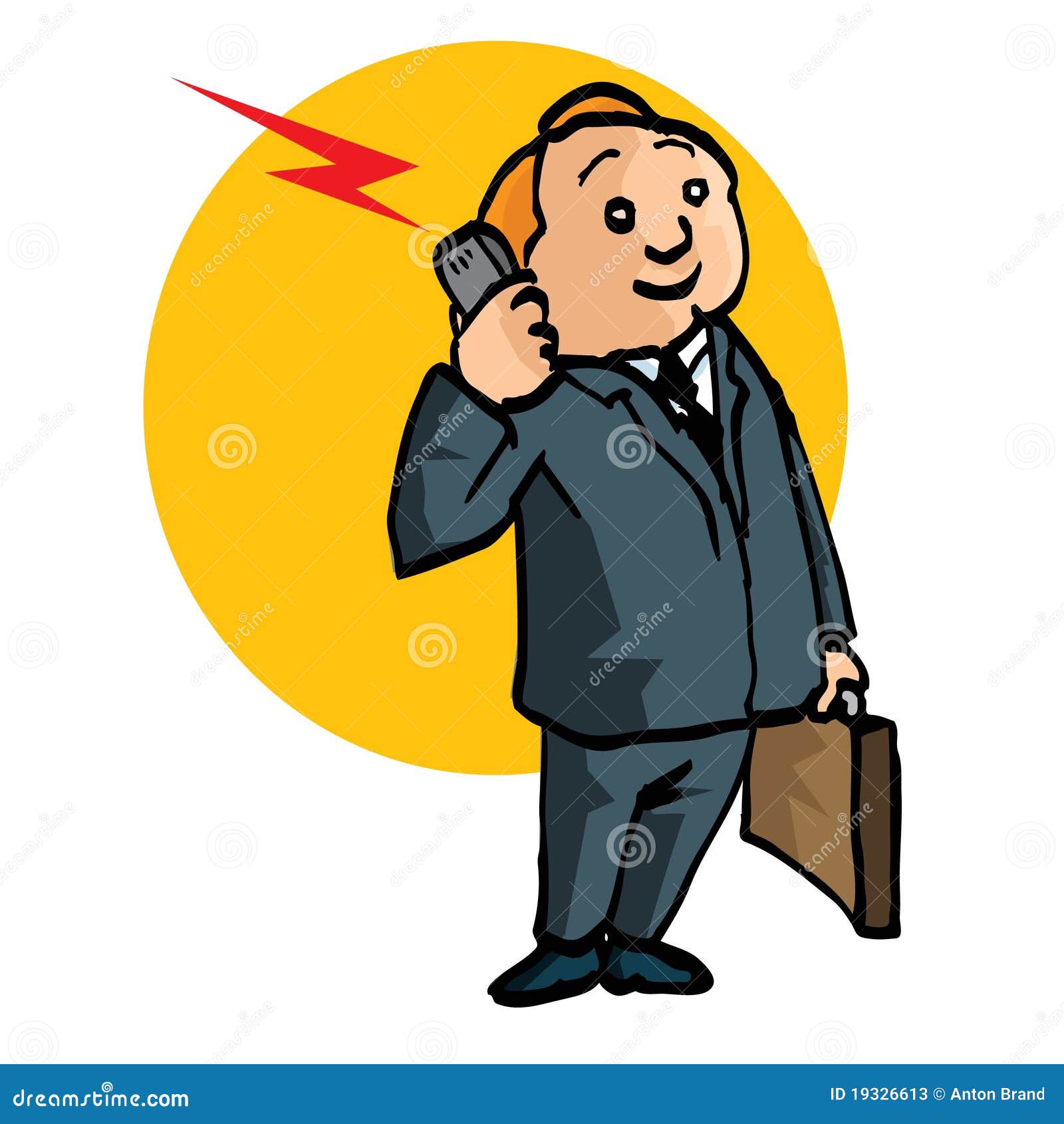 Cartoon Salesman with Briefcase Stock Illustration - Illustration of ...