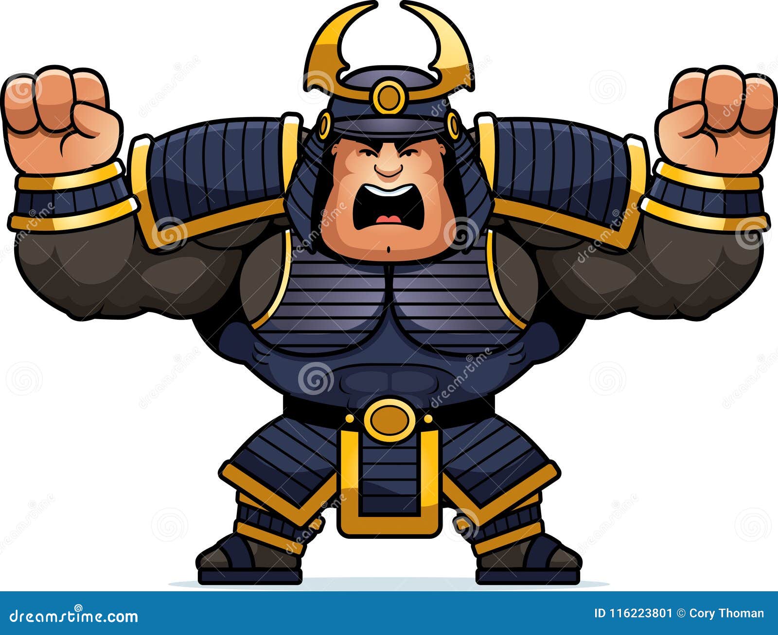Cartoon Samurai Angry stock vector. Illustration of muscles - 116223801