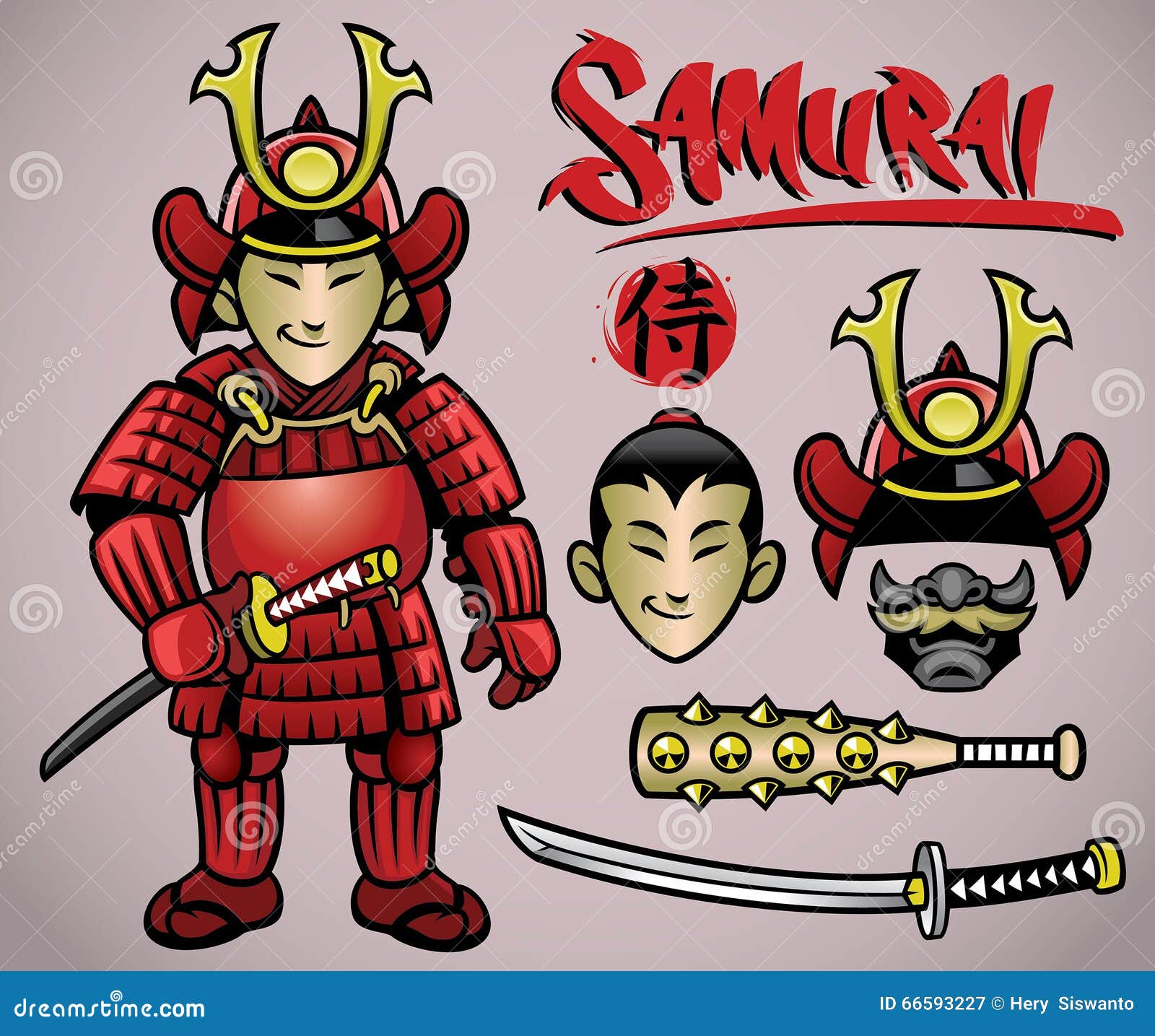 Cartoon Samurai Japan Symbol Vector Illustration | CartoonDealer.com ...