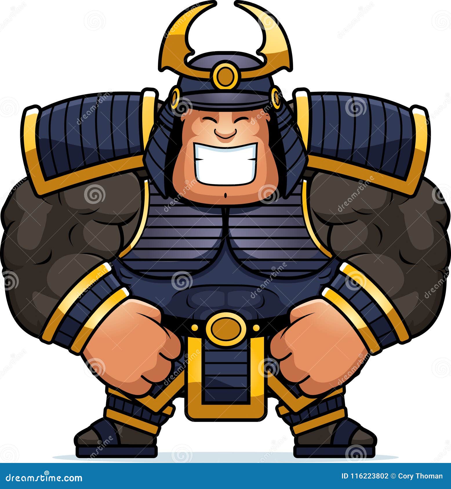 Cartoon Samurai Smiling stock vector. Illustration of samurai - 116223802