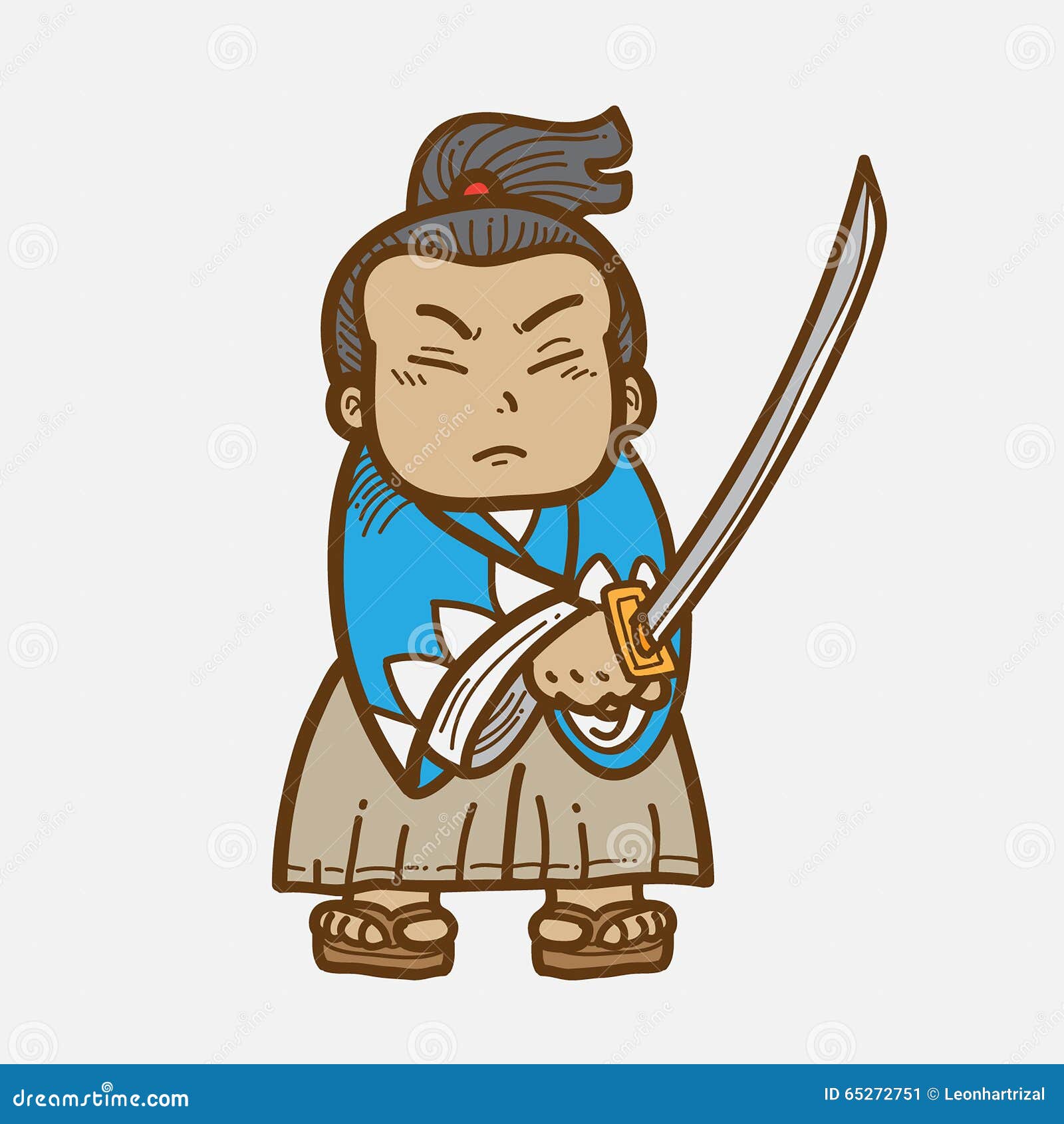 Cartoon samurai stock illustration. Illustration of people - 65272751