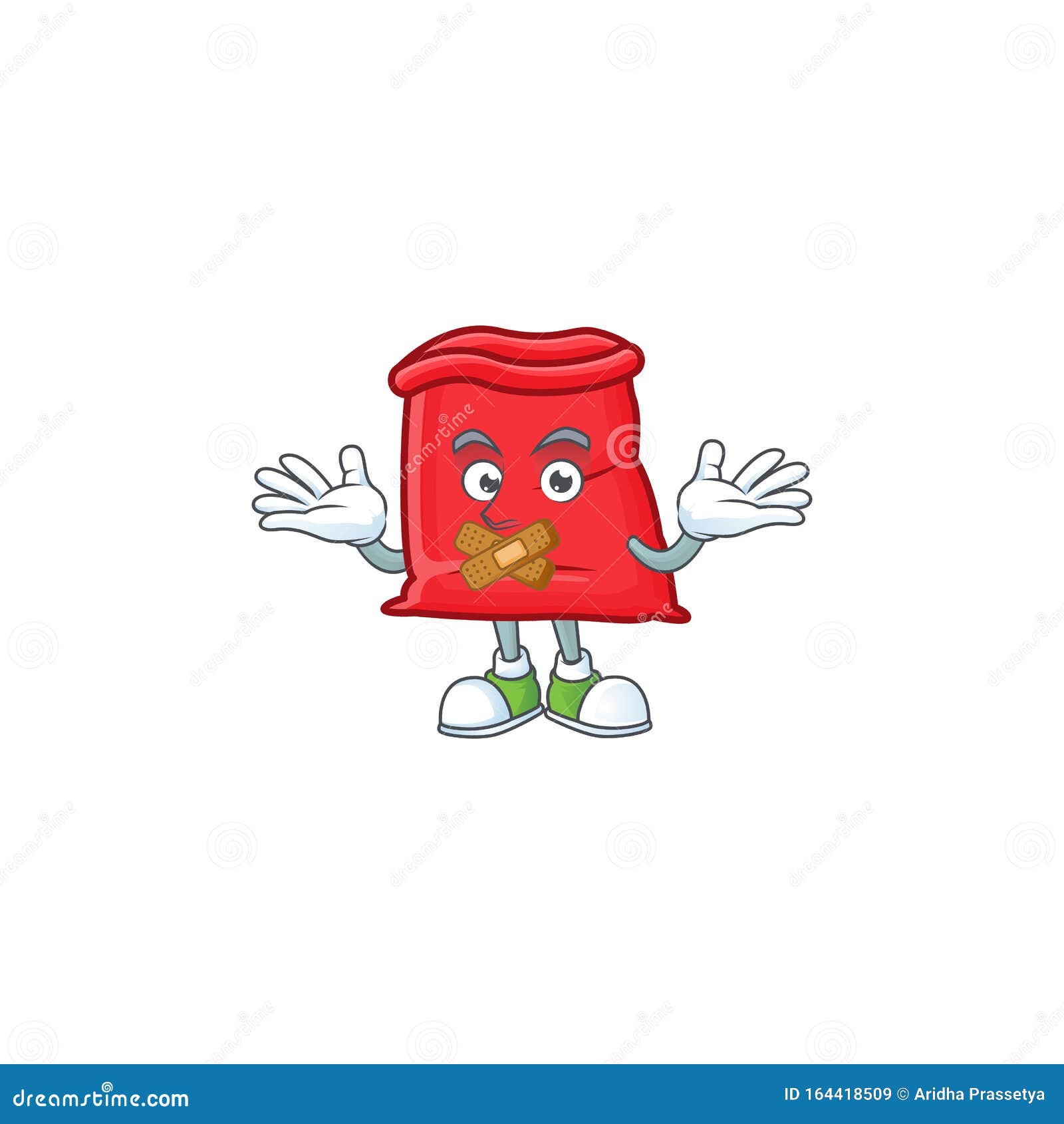 Cartoon Santa Bag Open with Character Silent Stock Vector ...