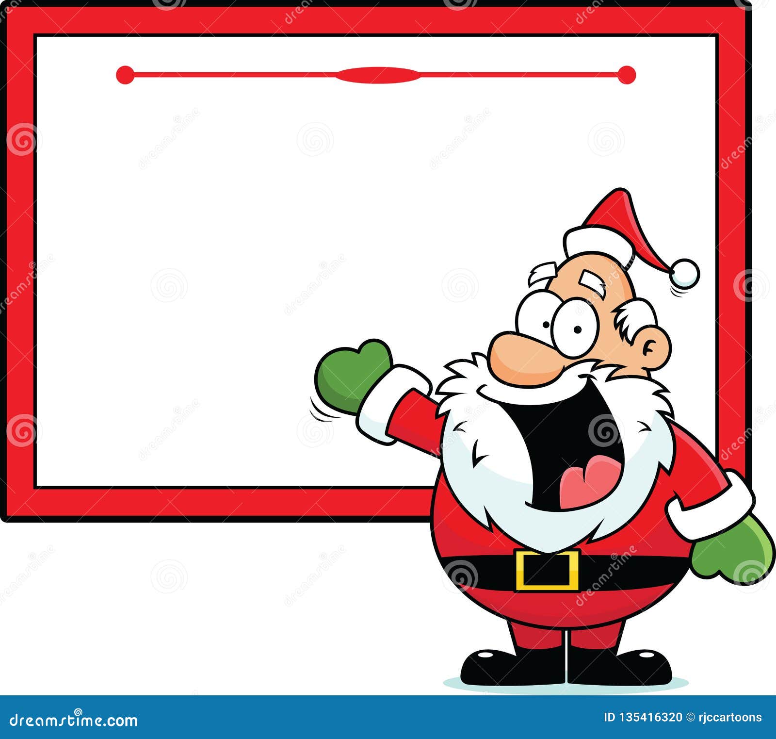 Santa And Blank Green Board Vector Illustration | CartoonDealer.com ...