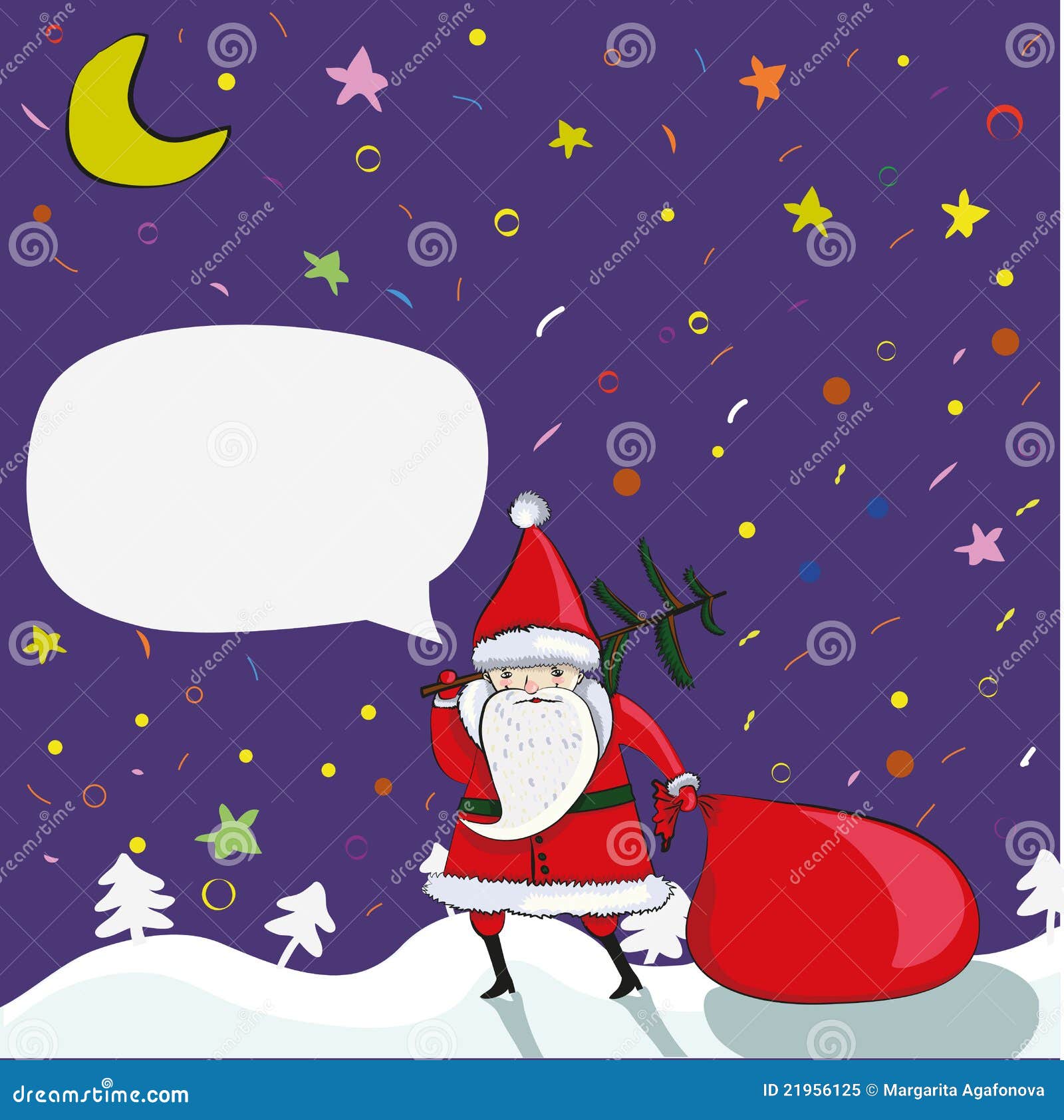Cartoon Santa with Bubble stock vector. Illustration of santa - 21956125