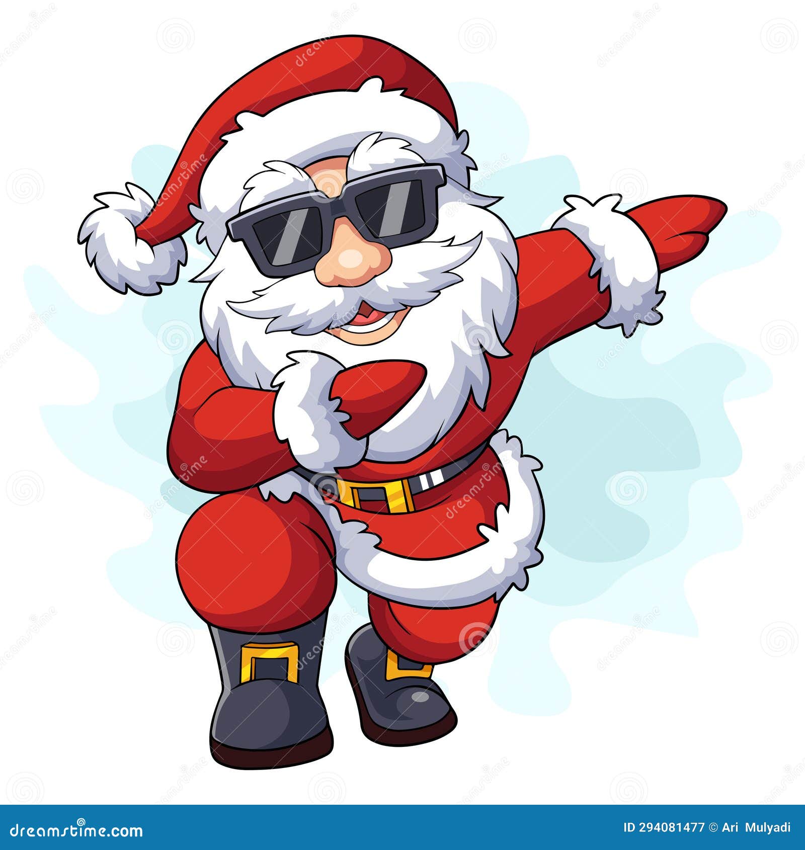 Cartoon Santa Claus Dancing Dab Stock Vector - Illustration of papa ...