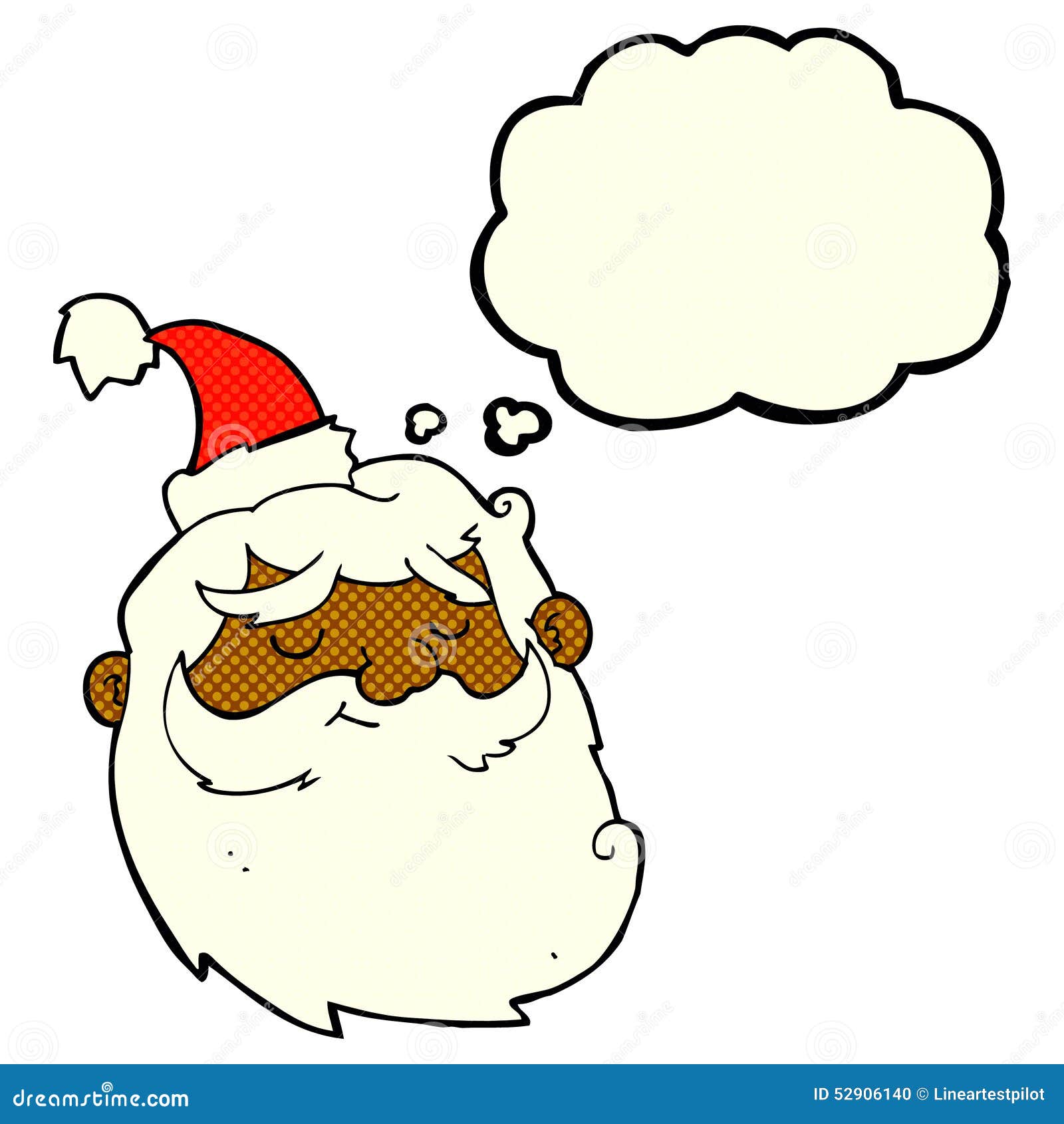 Cartoon Santa Claus Face with Thought Bubble Stock Illustration ...