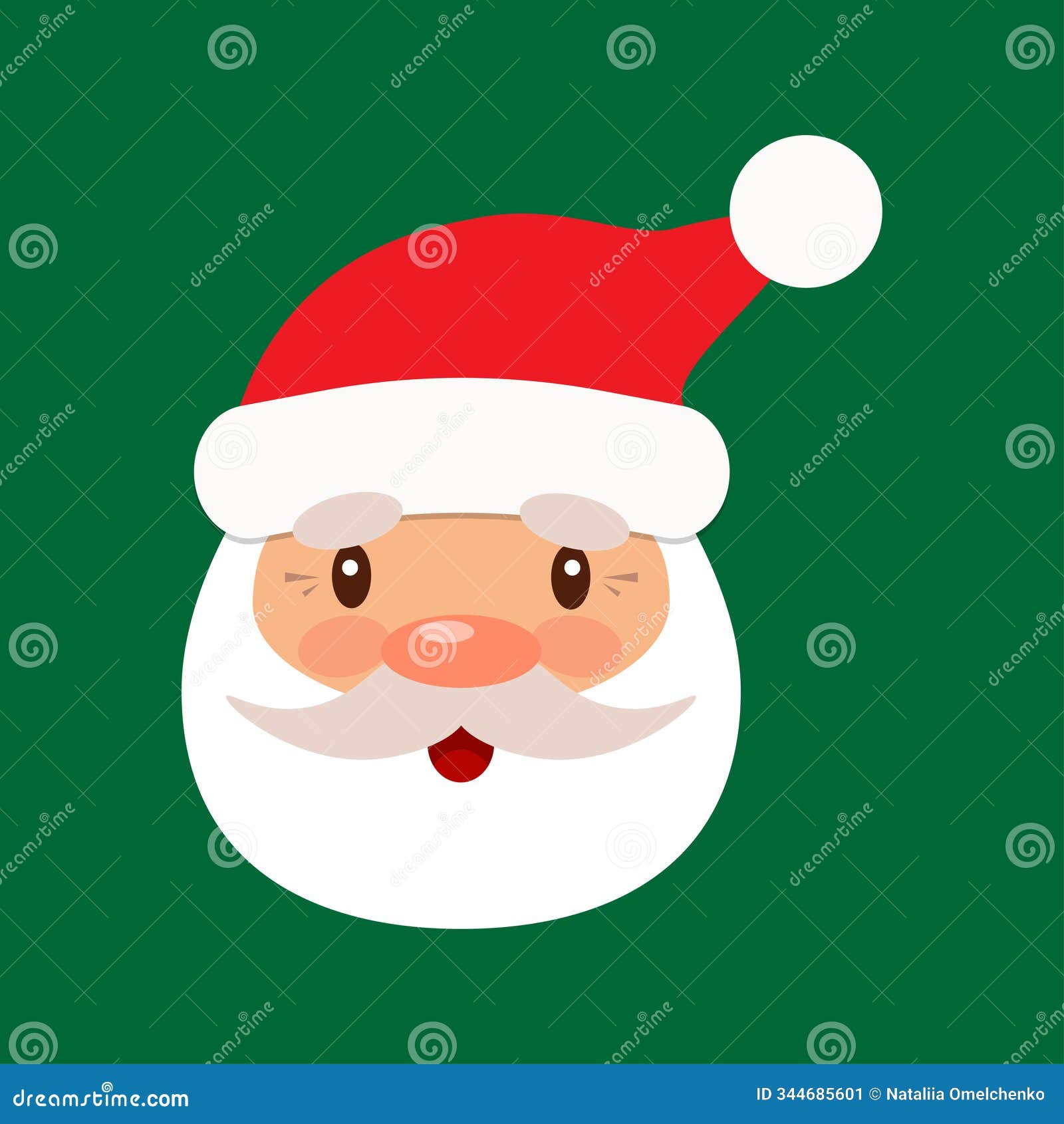 Cartoon Santa Claus Head. Vector Illustration Stock Illustration ...
