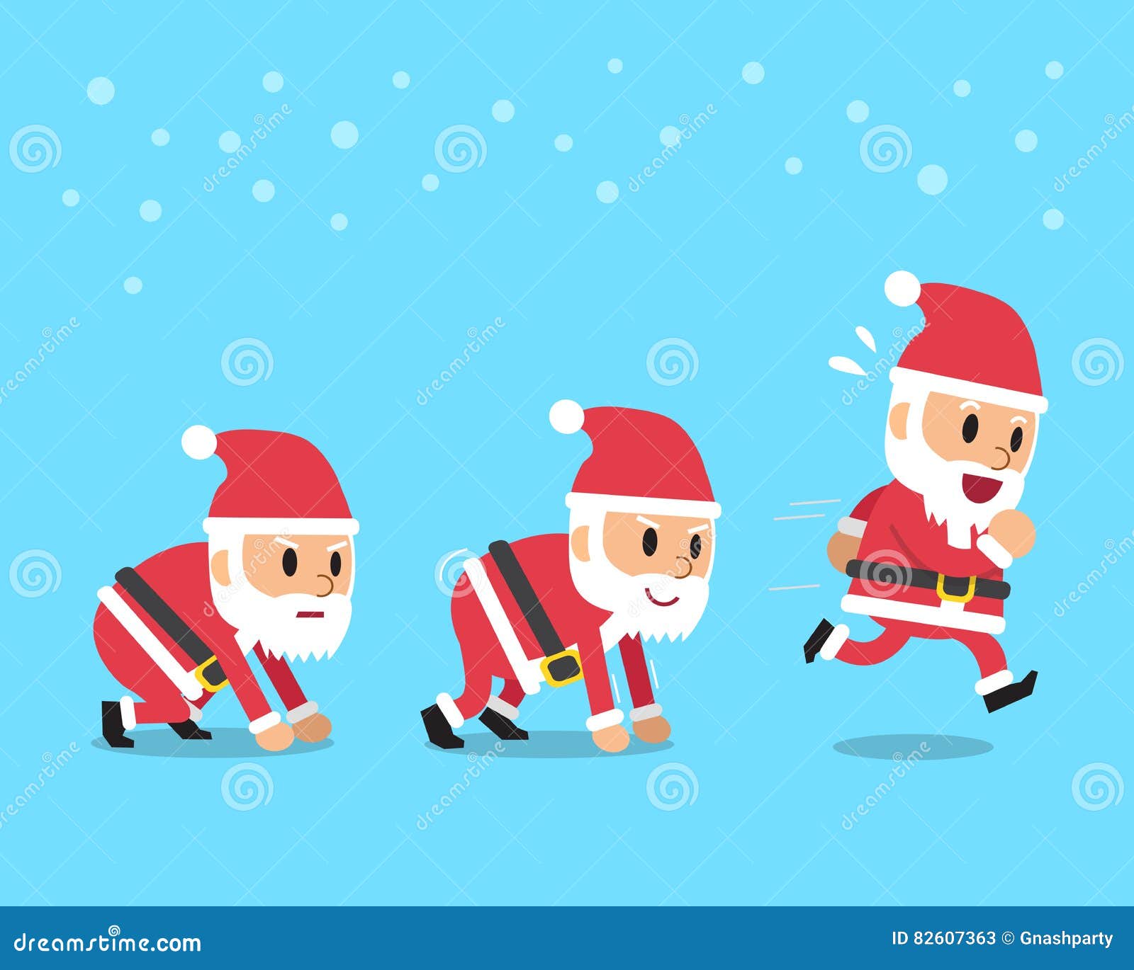 Cartoon Santa Claus Running Step Stock Vector - Illustration of active ...