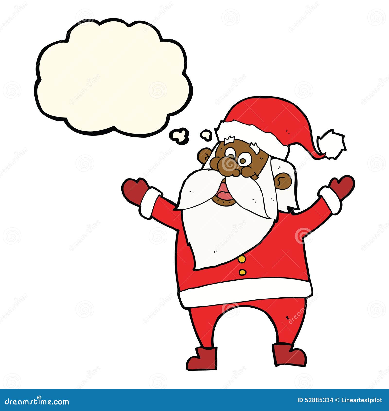 Cartoon Santa Claus with Thought Bubble Stock Illustration ...