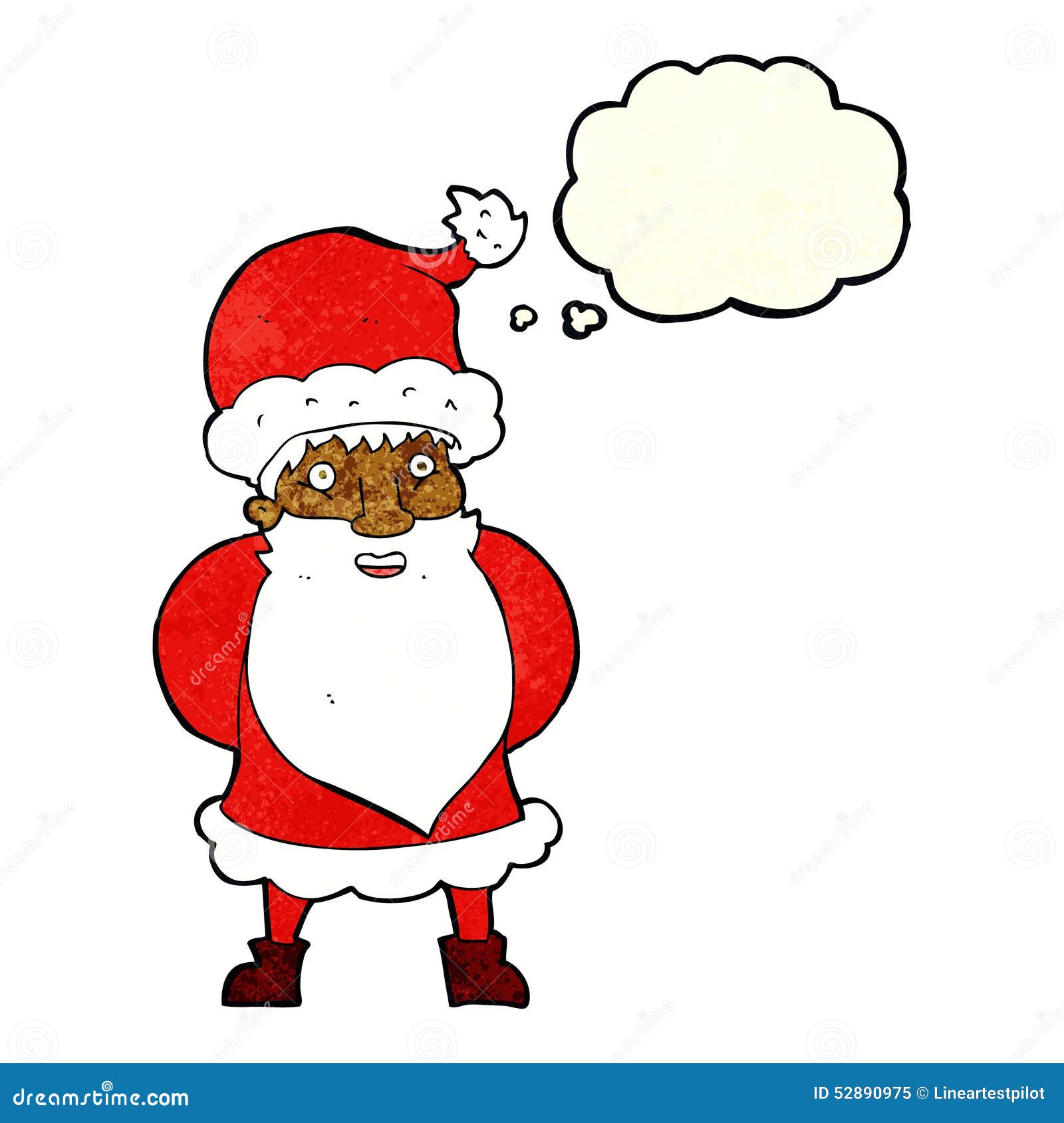 Cartoon Santa Claus with Thought Bubble Stock Illustration ...
