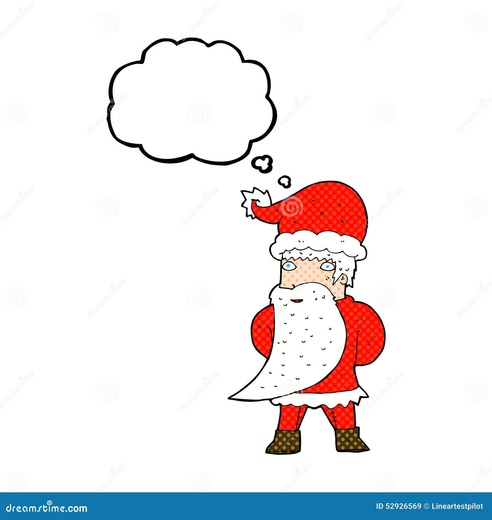 Cartoon Santa Claus with Thought Bubble Stock Illustration ...