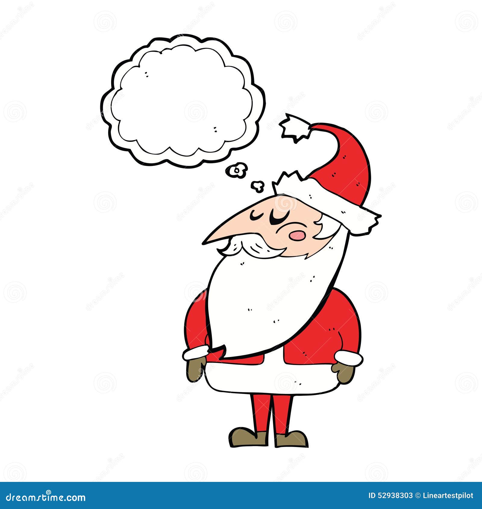Cartoon Santa Claus with Thought Bubble Stock Illustration ...