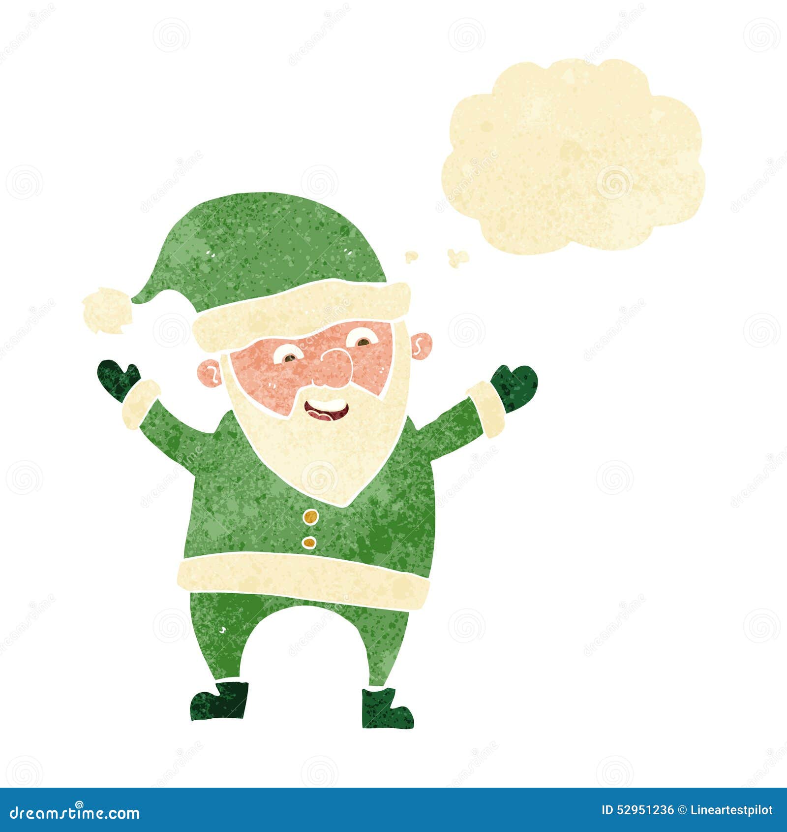 Cartoon Santa Claus with Thought Bubble Stock Illustration ...