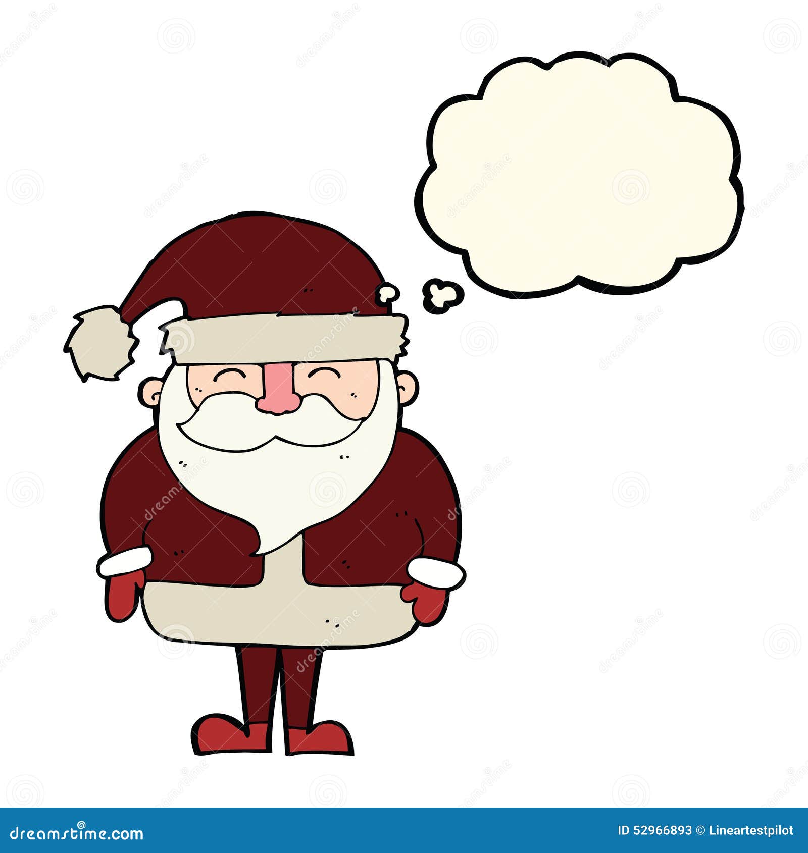Cartoon Santa Claus with Thought Bubble Stock Illustration ...