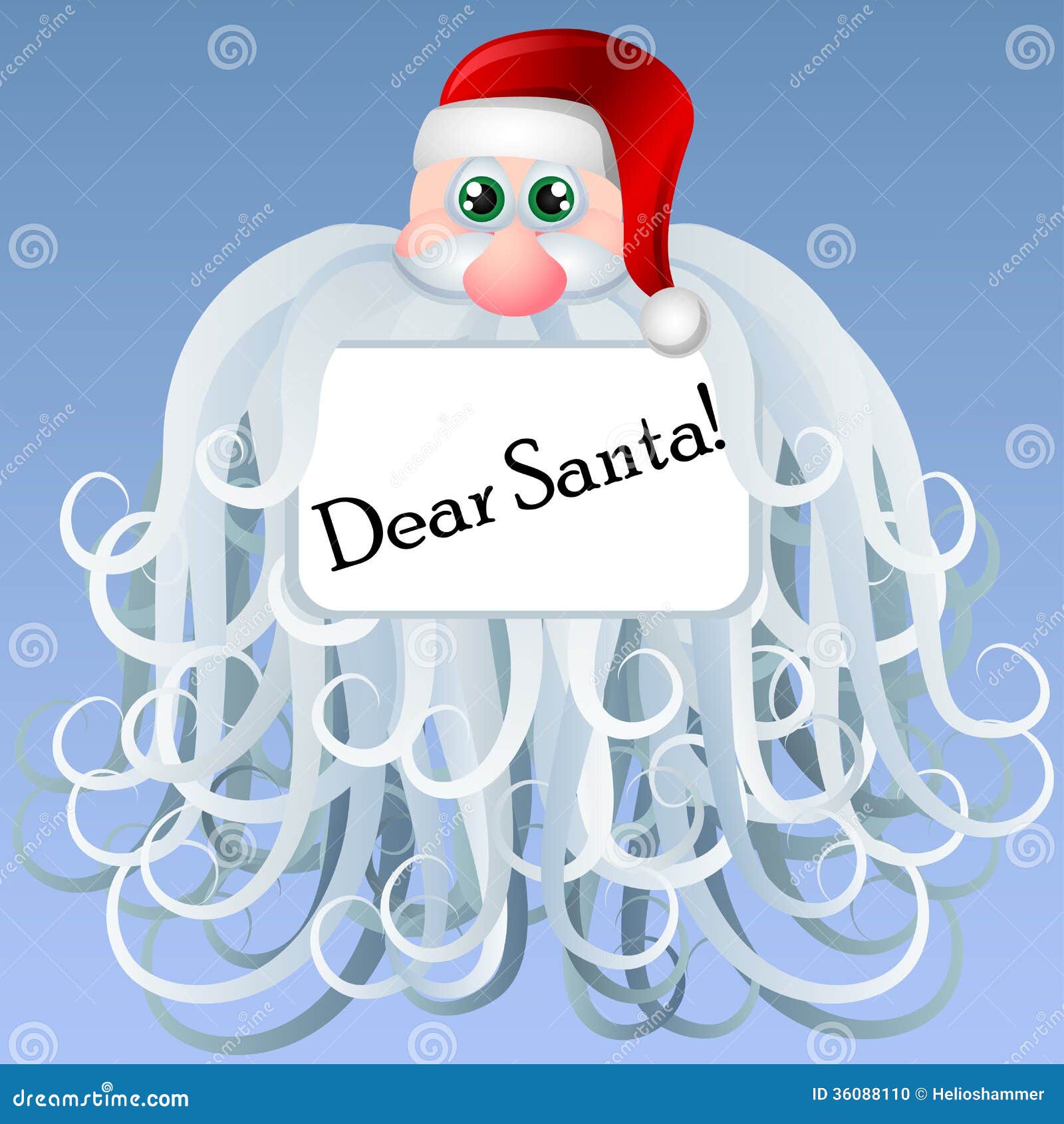 Cartoon Santa Frame with Big Beard Stock Vector - Illustration of ...