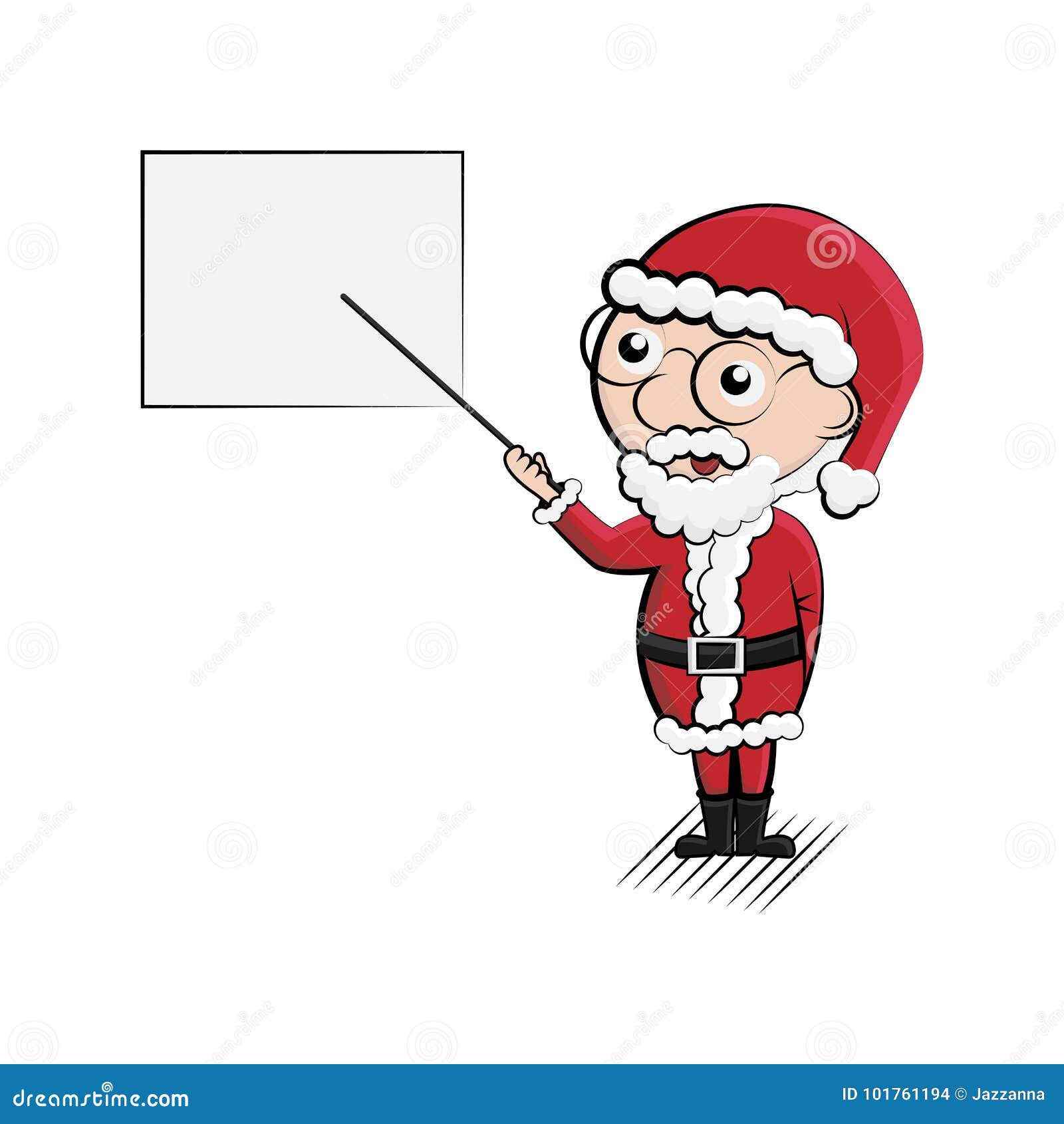 Cartoon Santa with Gift Presentation Stock Vector - Illustration of ...