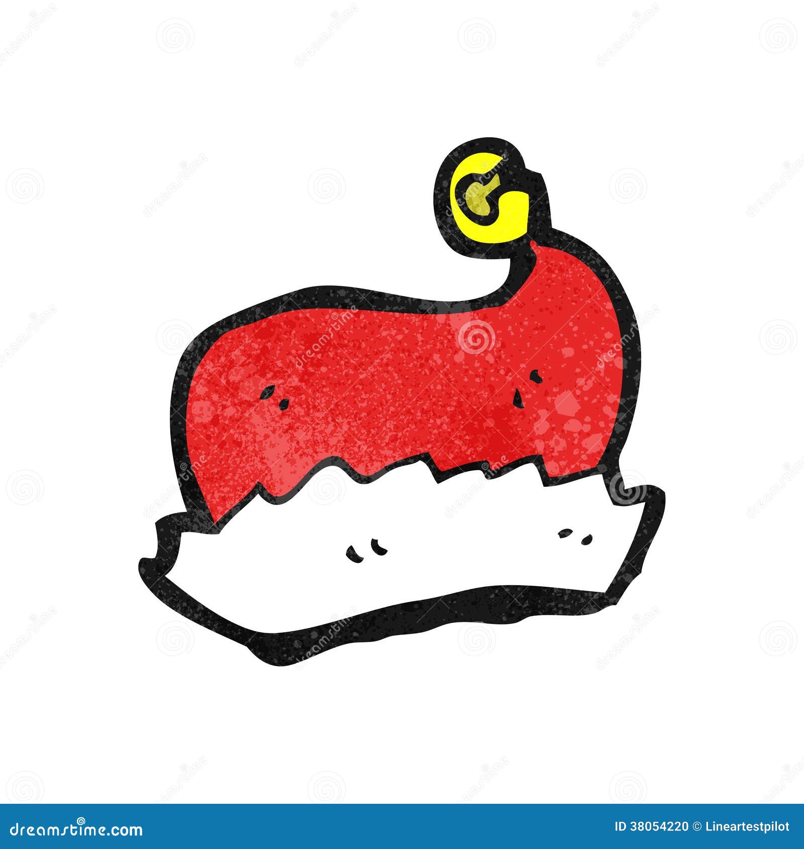 Cartoon santa hat stock vector. Illustration of drawn - 38054220