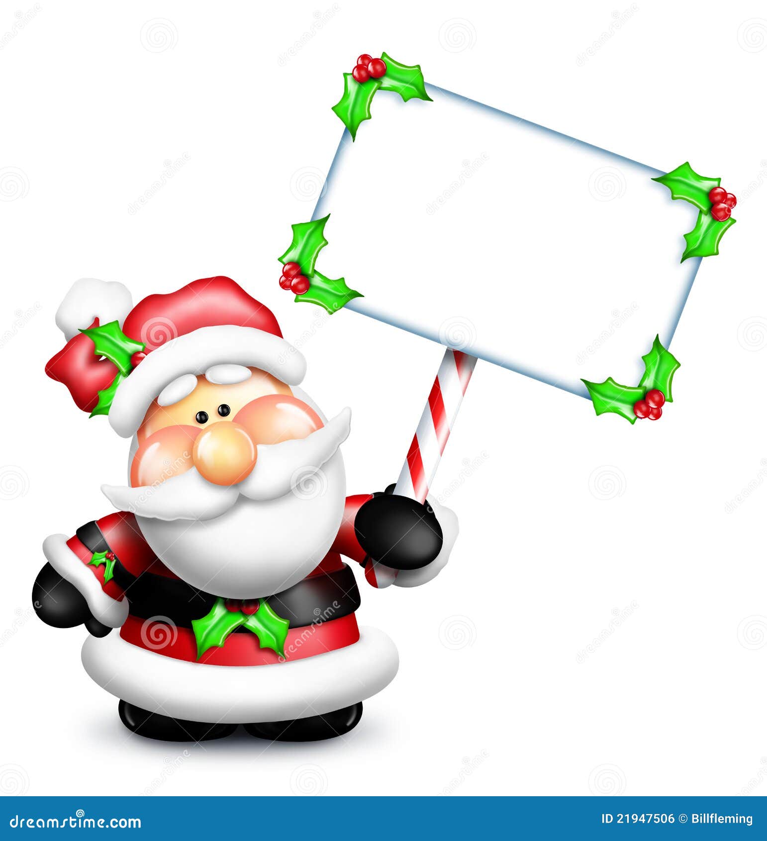 Santa Holding A Scraggly Tree Stock Illustration | CartoonDealer.com ...