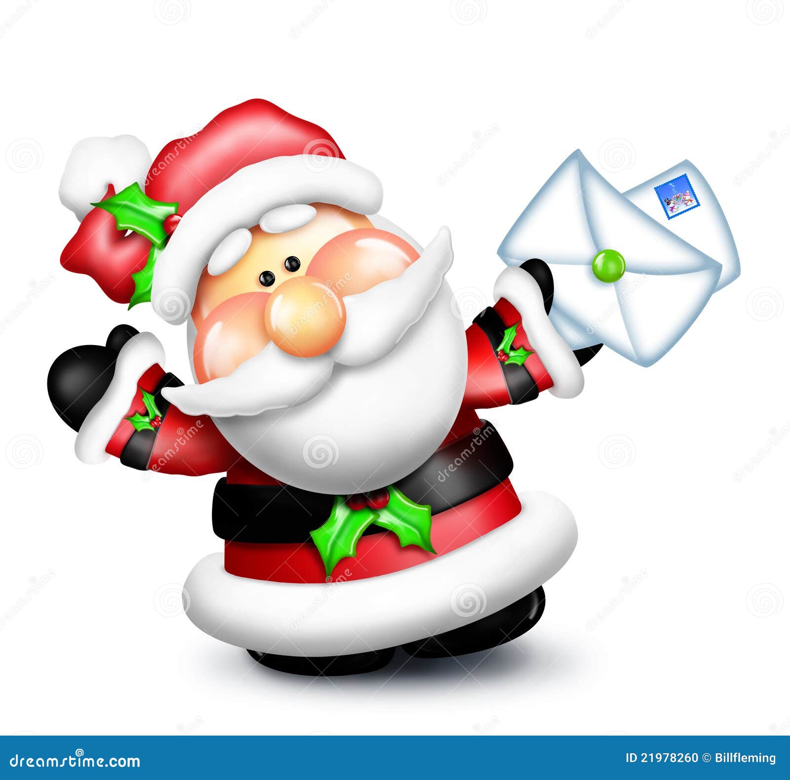 Cartoon Santa Holding Leters Stock Illustration - Illustration of ...