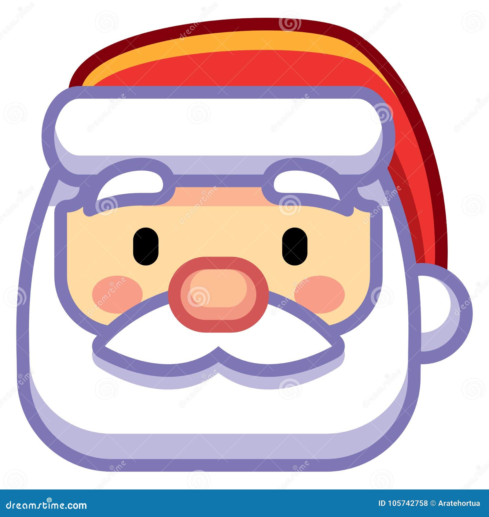 Cartoon Santa Icon Isolated on White Background Stock Illustration ...