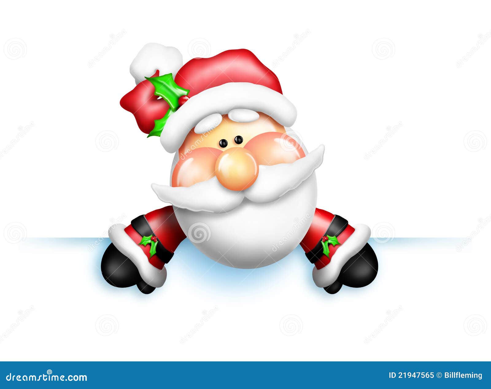 Cartoon Santa Leaning Over Edge Stock Illustration - Illustration of ...