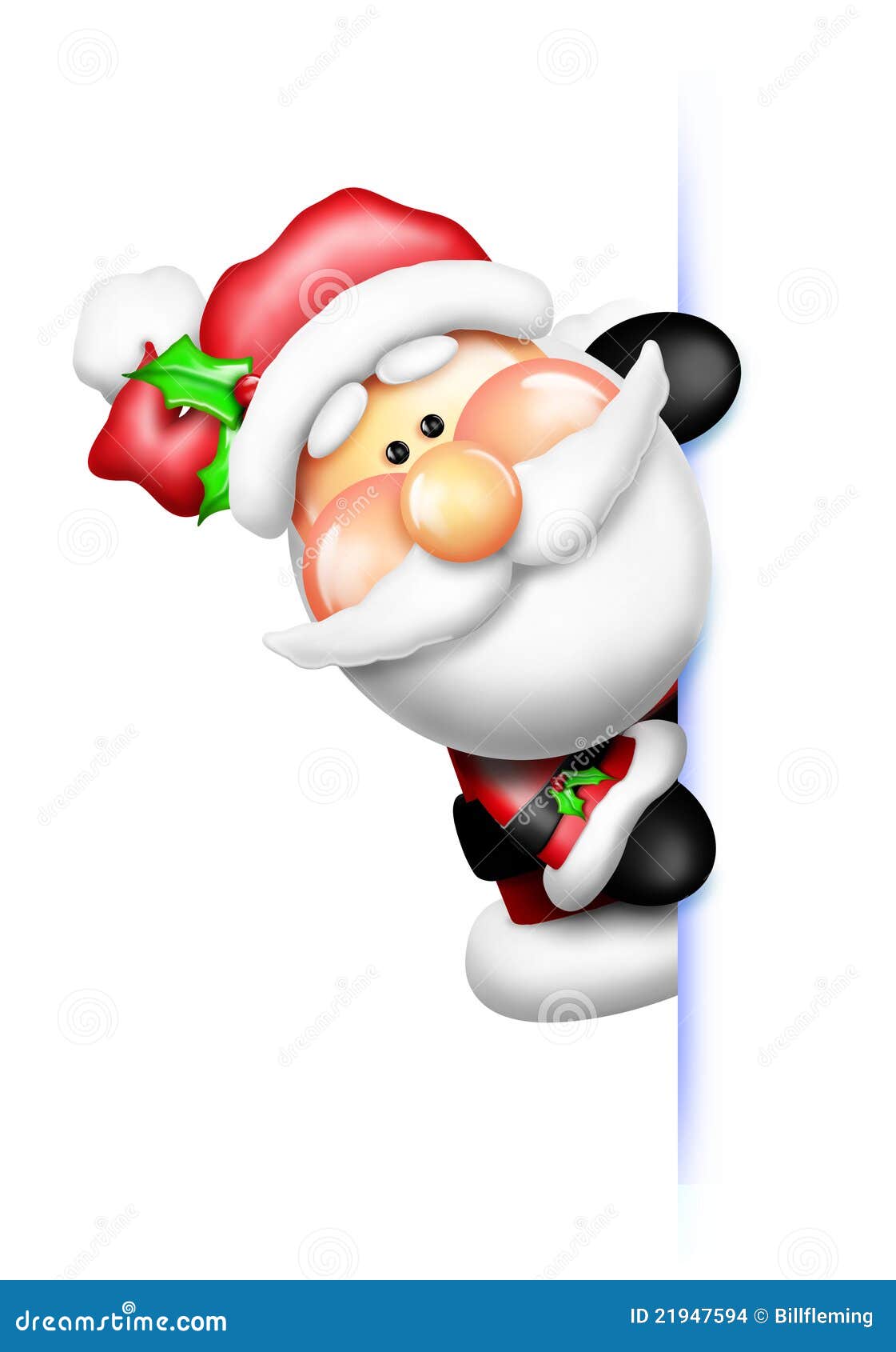 Santa Peeking Christmas Cartoon Sign Pointing | CartoonDealer.com ...