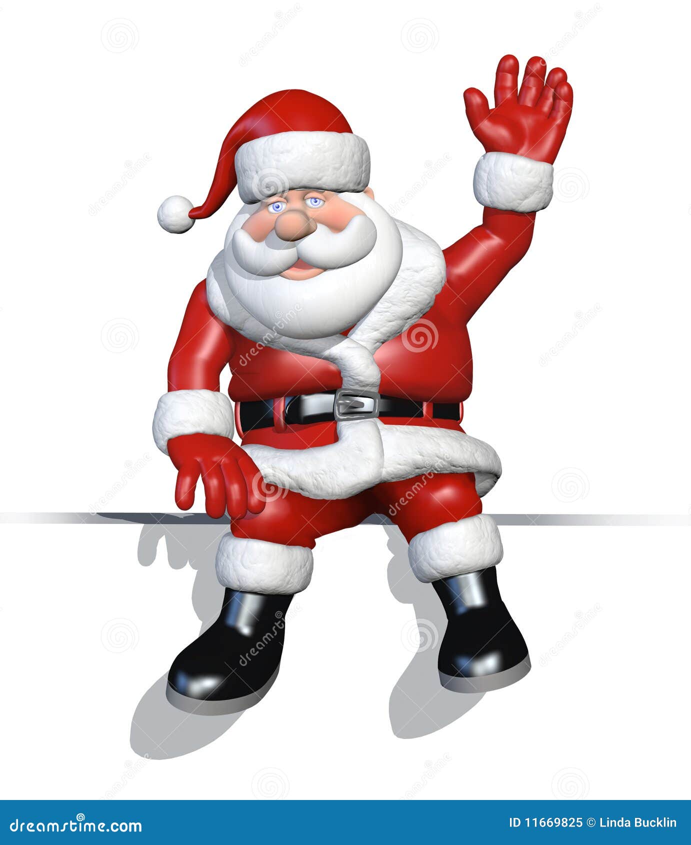 Cartoon Santa Sitting on an Edge Stock Illustration - Illustration of ...