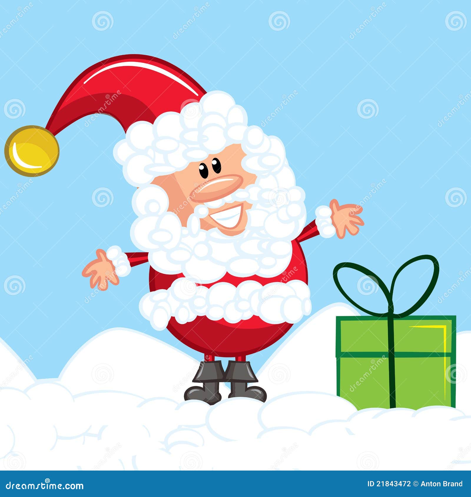 Cartoon Santa with a White Beard Stock Vector - Illustration of father ...