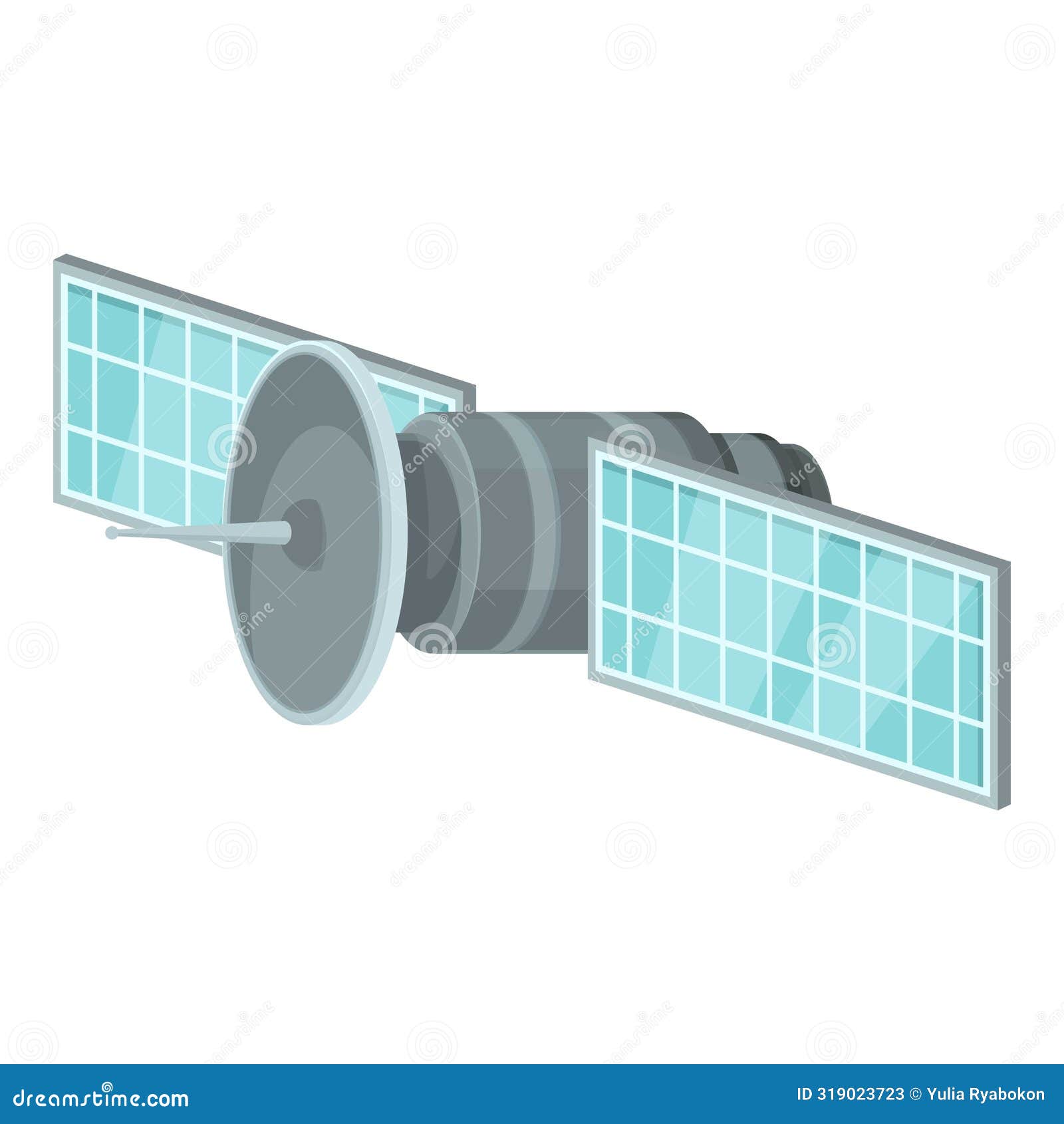 Cartoon Satellite in Space Illustration Stock Vector - Illustration of ...