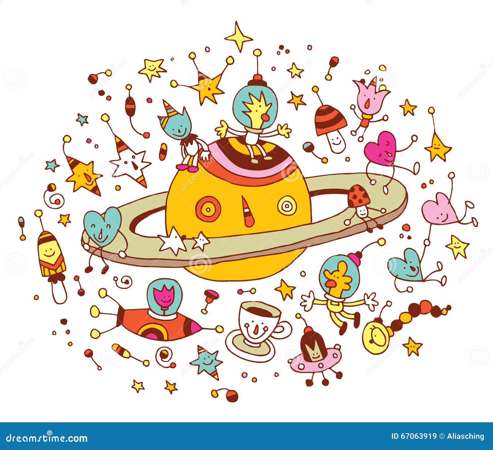 Space Cosmos Objects, Comet, Meteor, Stars Explosion On Transparence ...