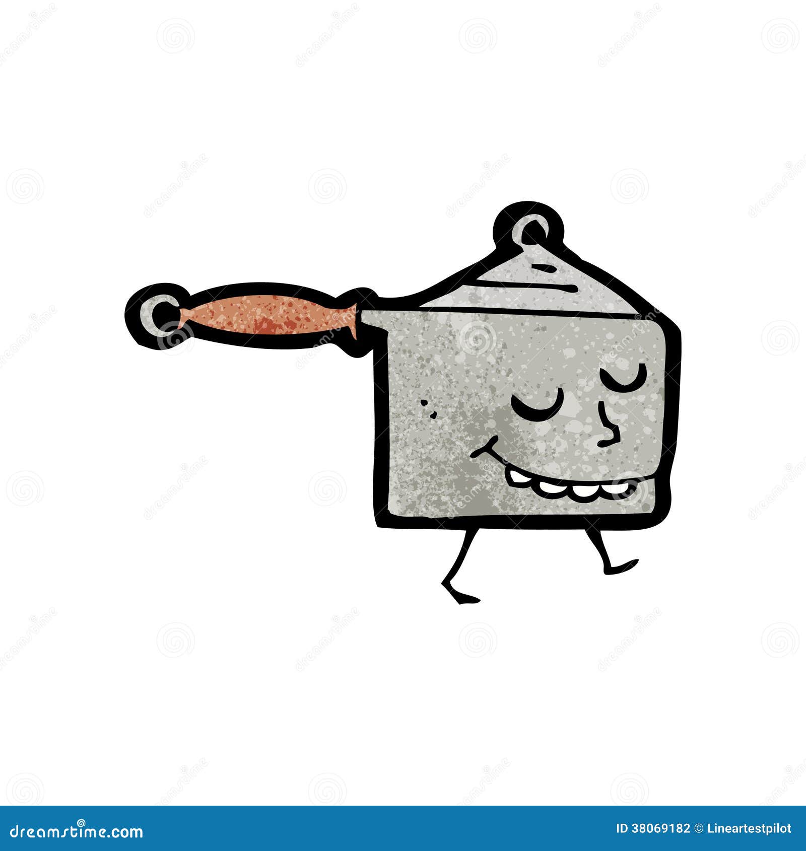 Cartoon saucepan stock vector. Illustration of retro - 38069182