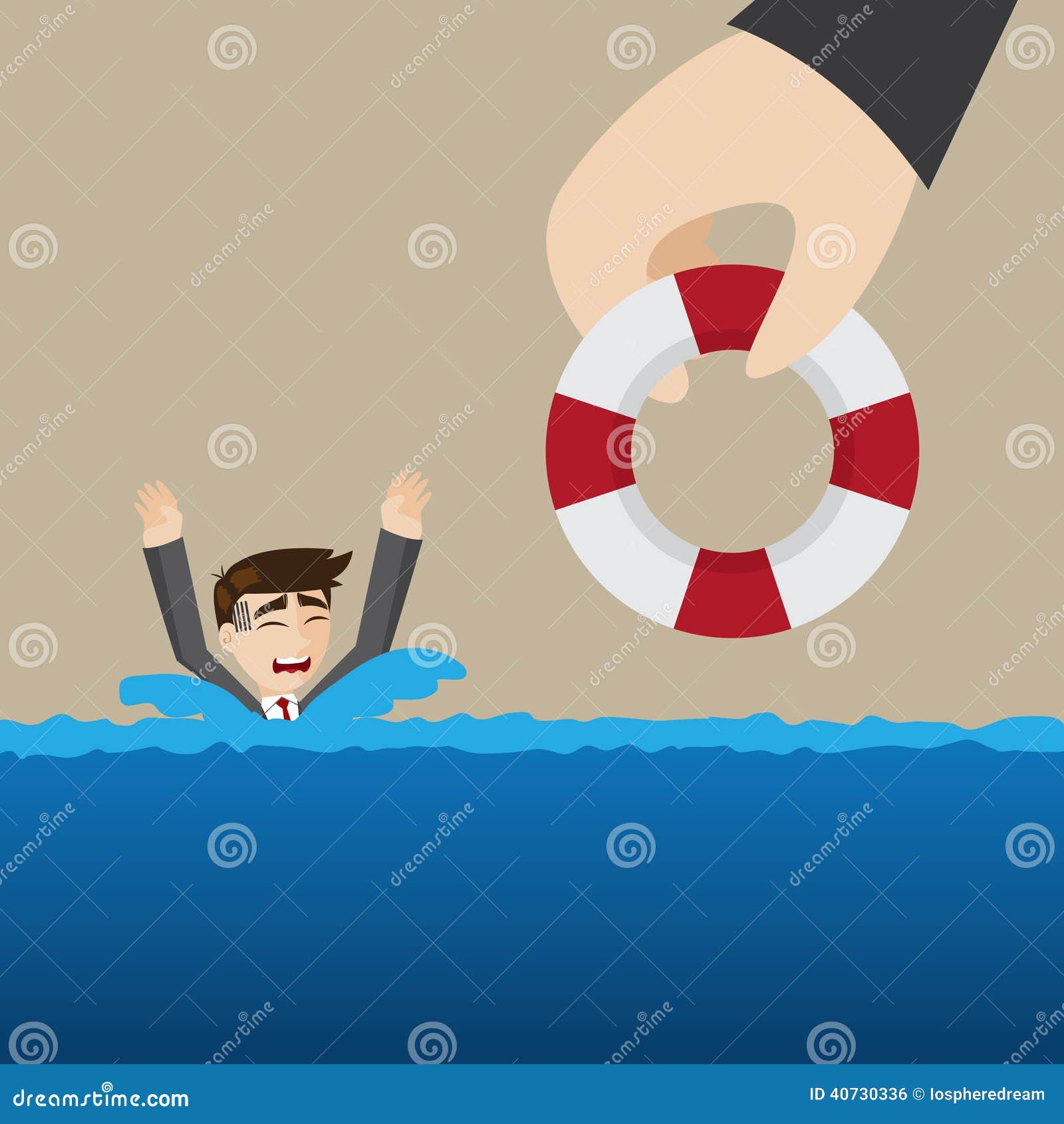 Cartoon saving businessman stock vector. Illustration of employee ...