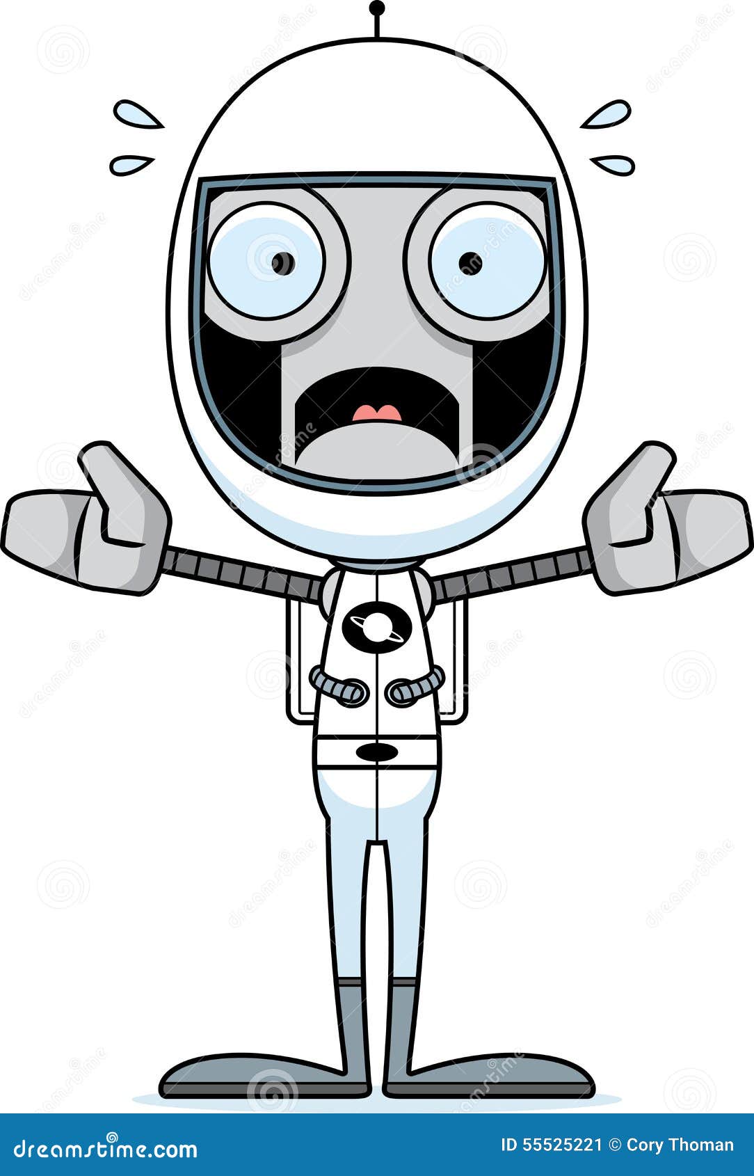 Cartoon Scared Astronaut Robot Stock Vector - Illustration of cosmonaut ...