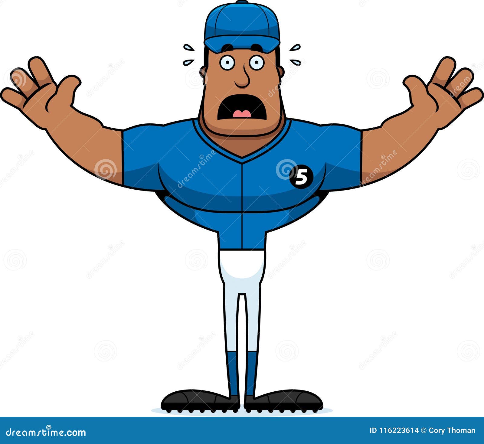 Cartoon Scared Baseball Player Stock Vector - Illustration of clipart ...