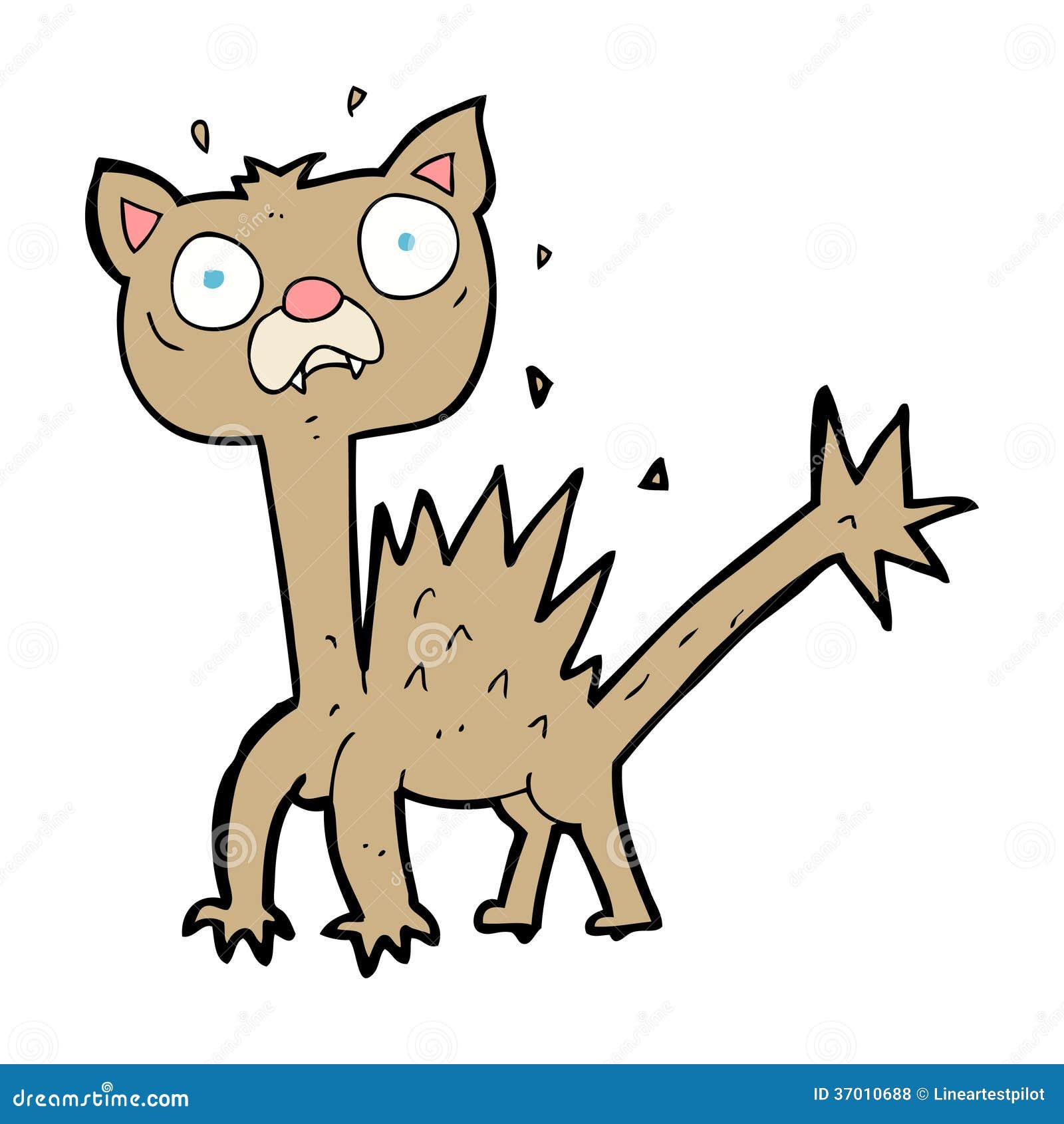 Cartoon scared cat stock illustration. Illustration of funny - 37010688