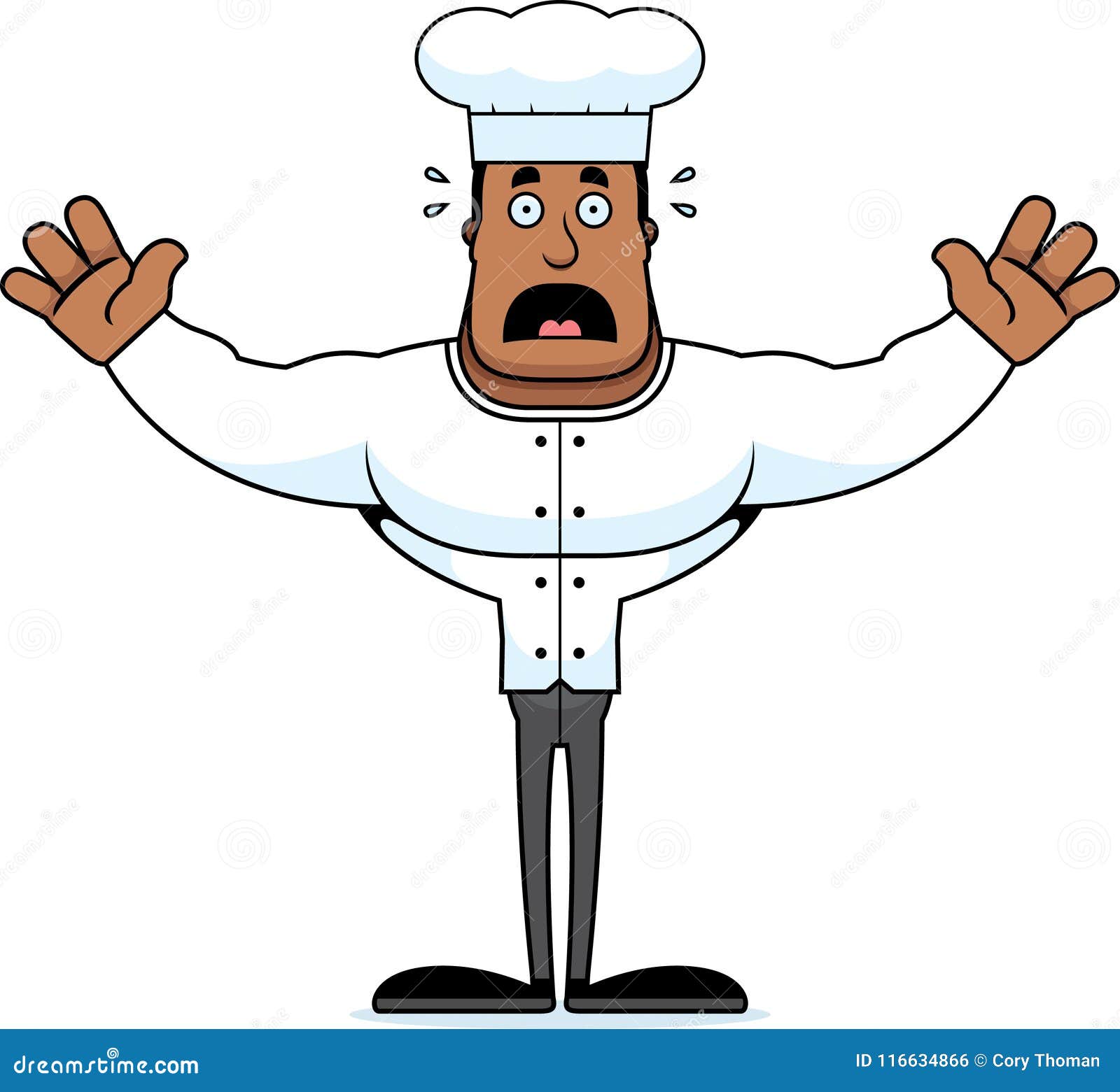 Cartoon Scared Chef stock vector. Illustration of panic - 116634866