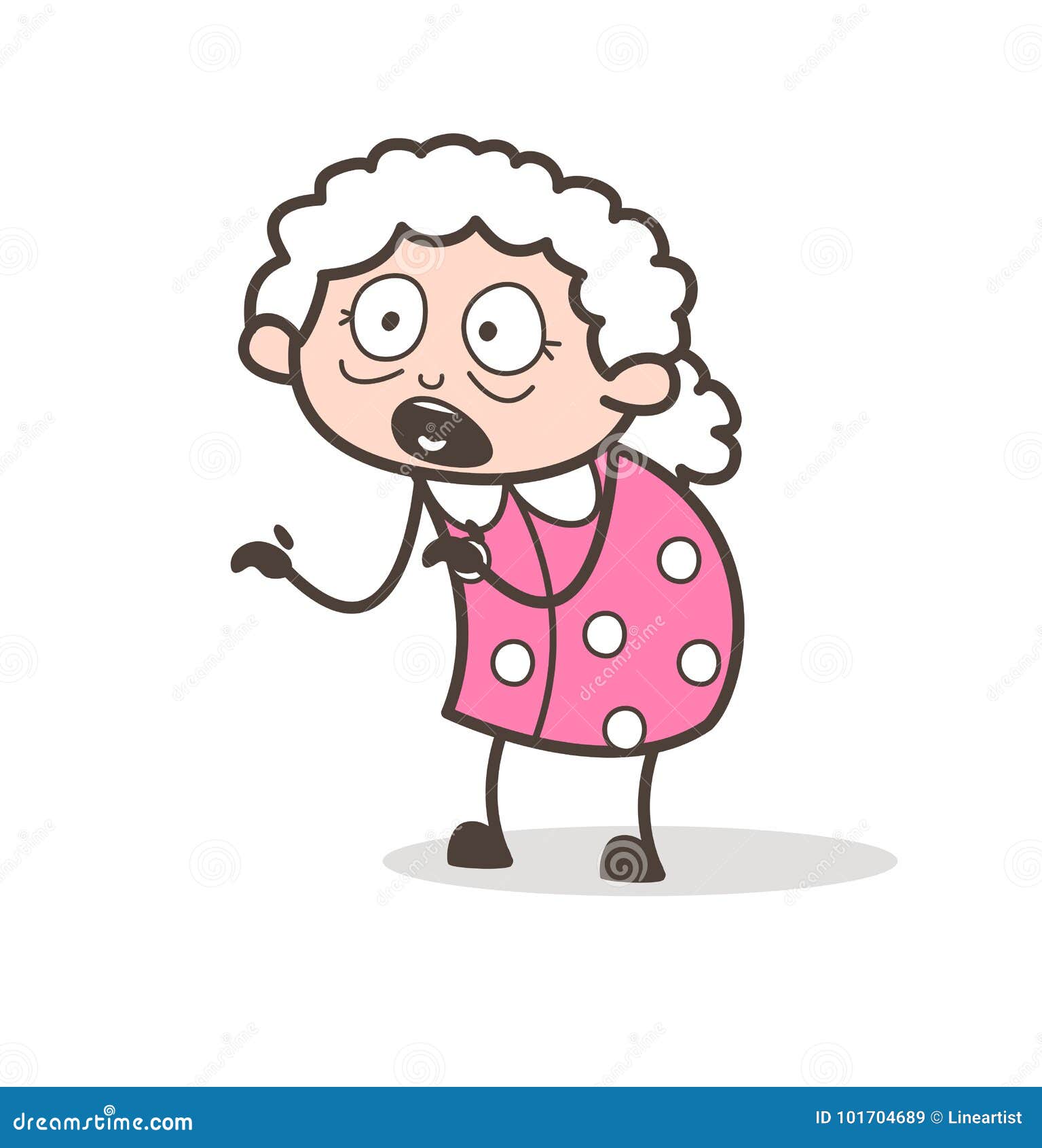 Cartoon Scared Granny Vector Illustration Stock Illustration ...
