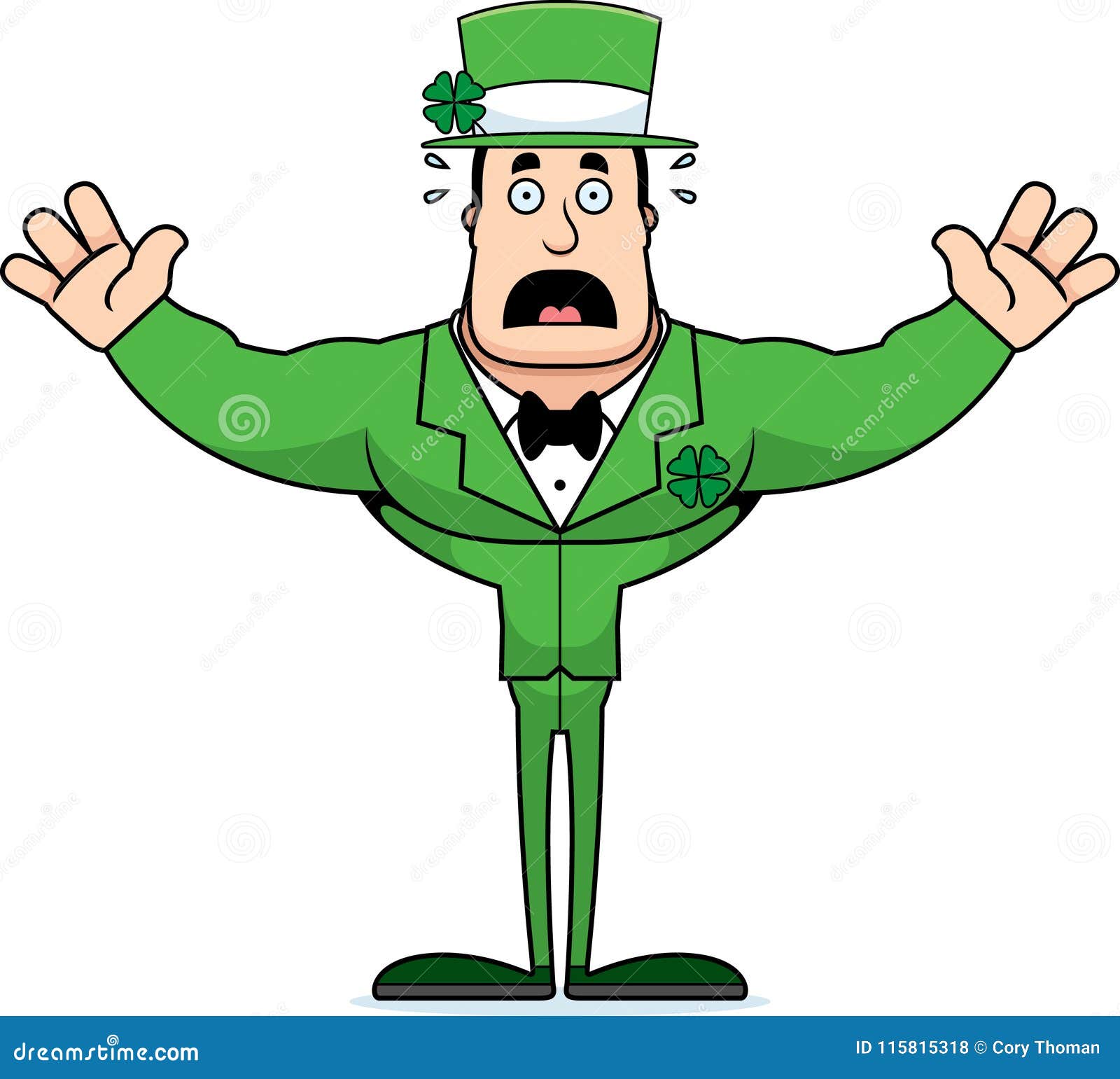 Cartoon Scared Irish Man stock vector. Illustration of graphic - 115815318