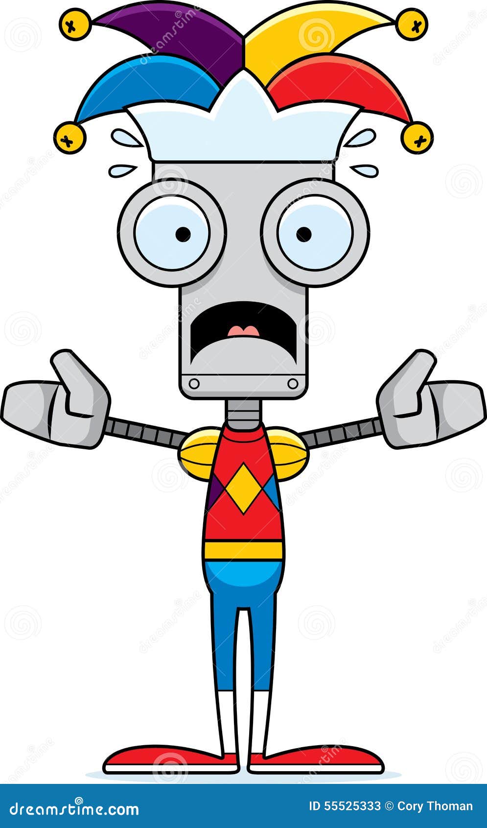 Cartoon Scared Jester Robot Stock Vector - Illustration of jester ...