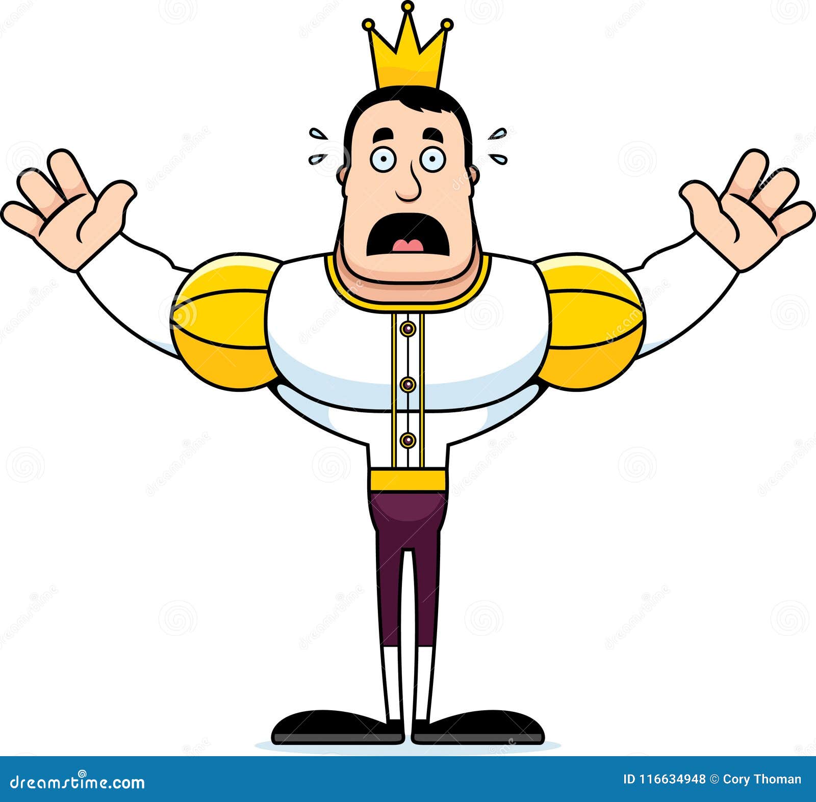Cartoon Scared Prince stock vector. Illustration of clip - 116634948