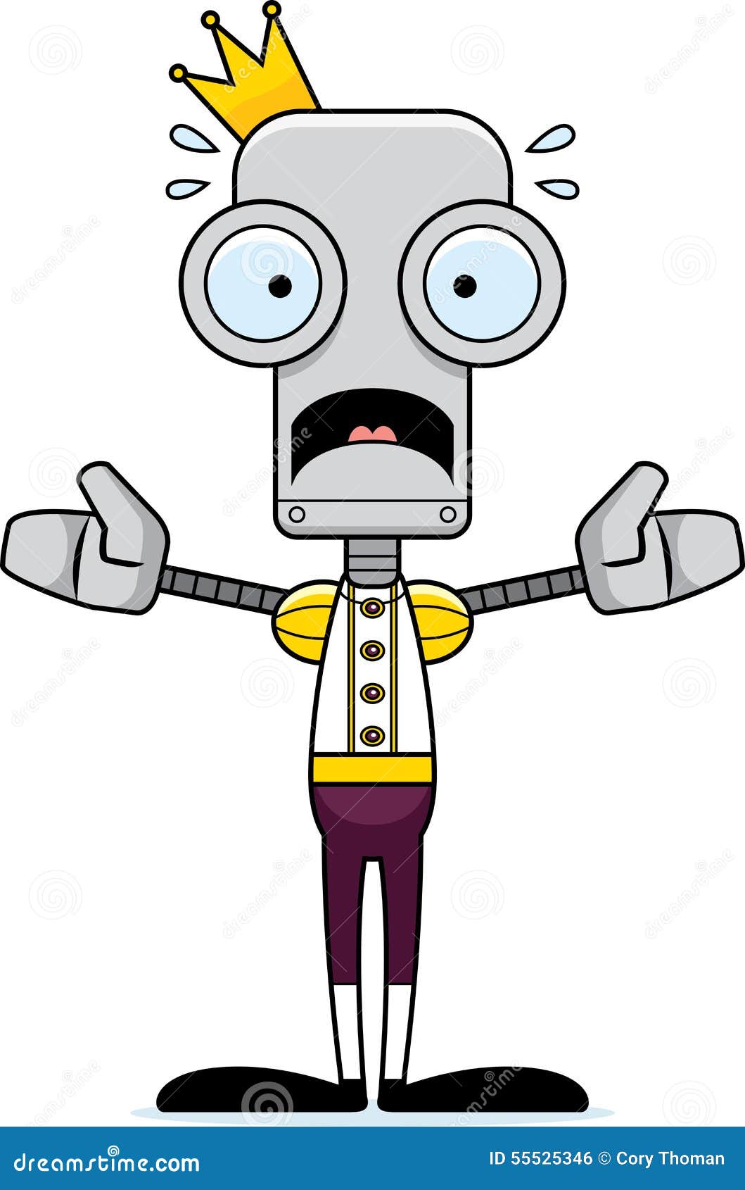 Cartoon Scared Prince Robot Stock Vector - Illustration of machine ...