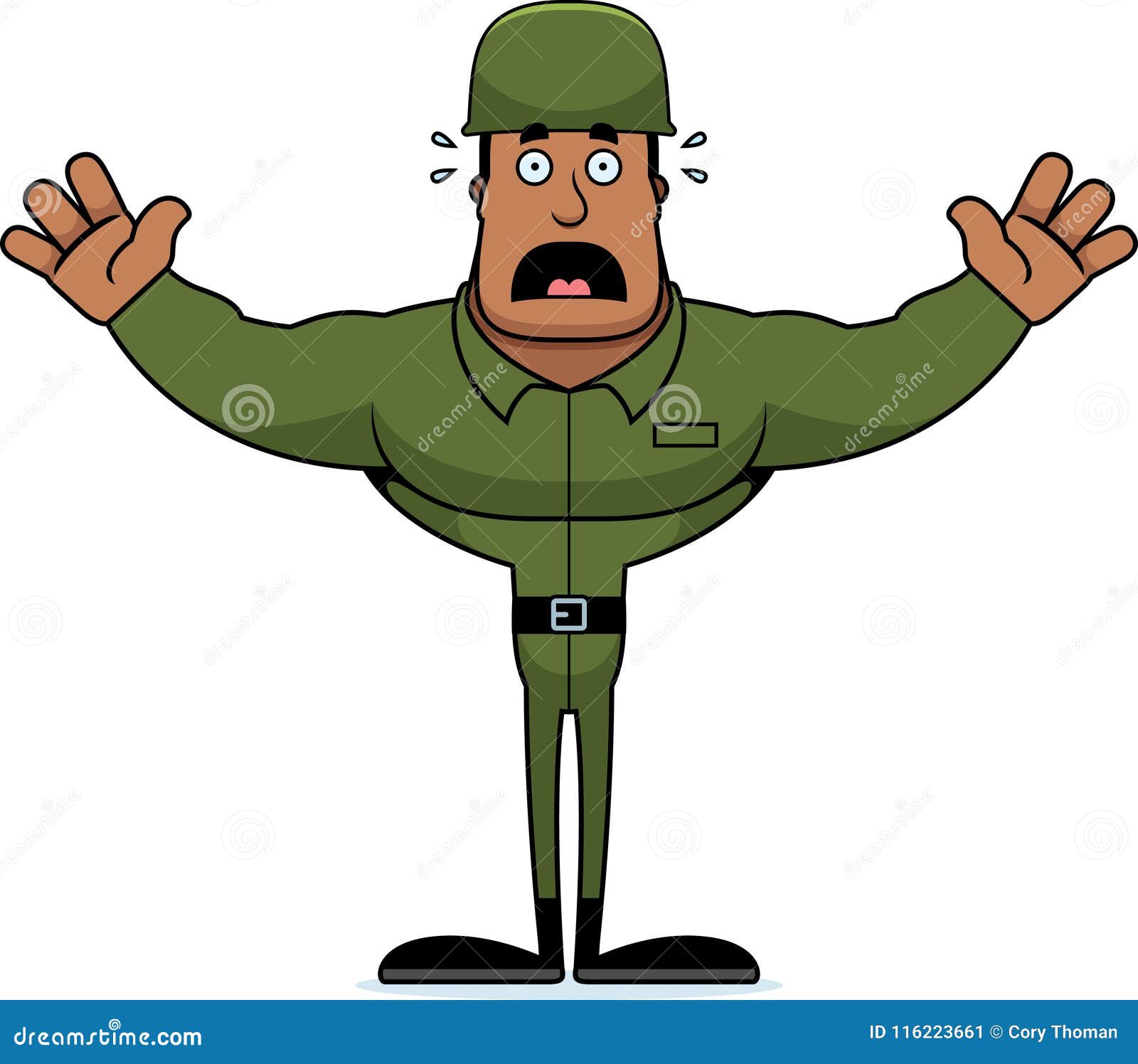 Cartoon Scared Soldier stock vector. Illustration of army - 116223661