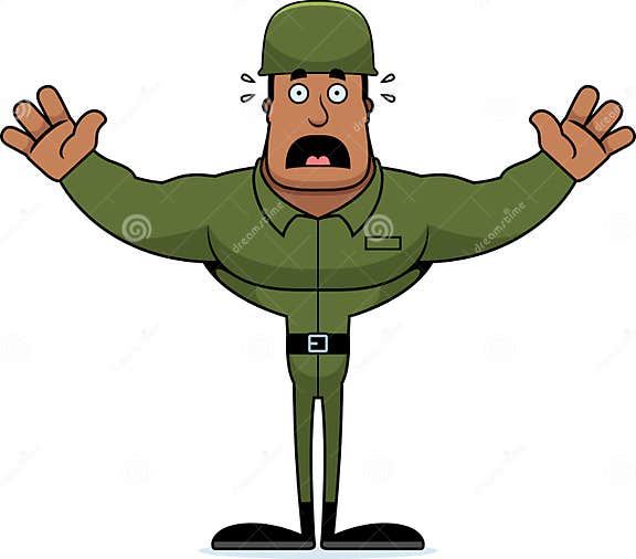 Cartoon Scared Soldier stock vector. Illustration of army - 116223661