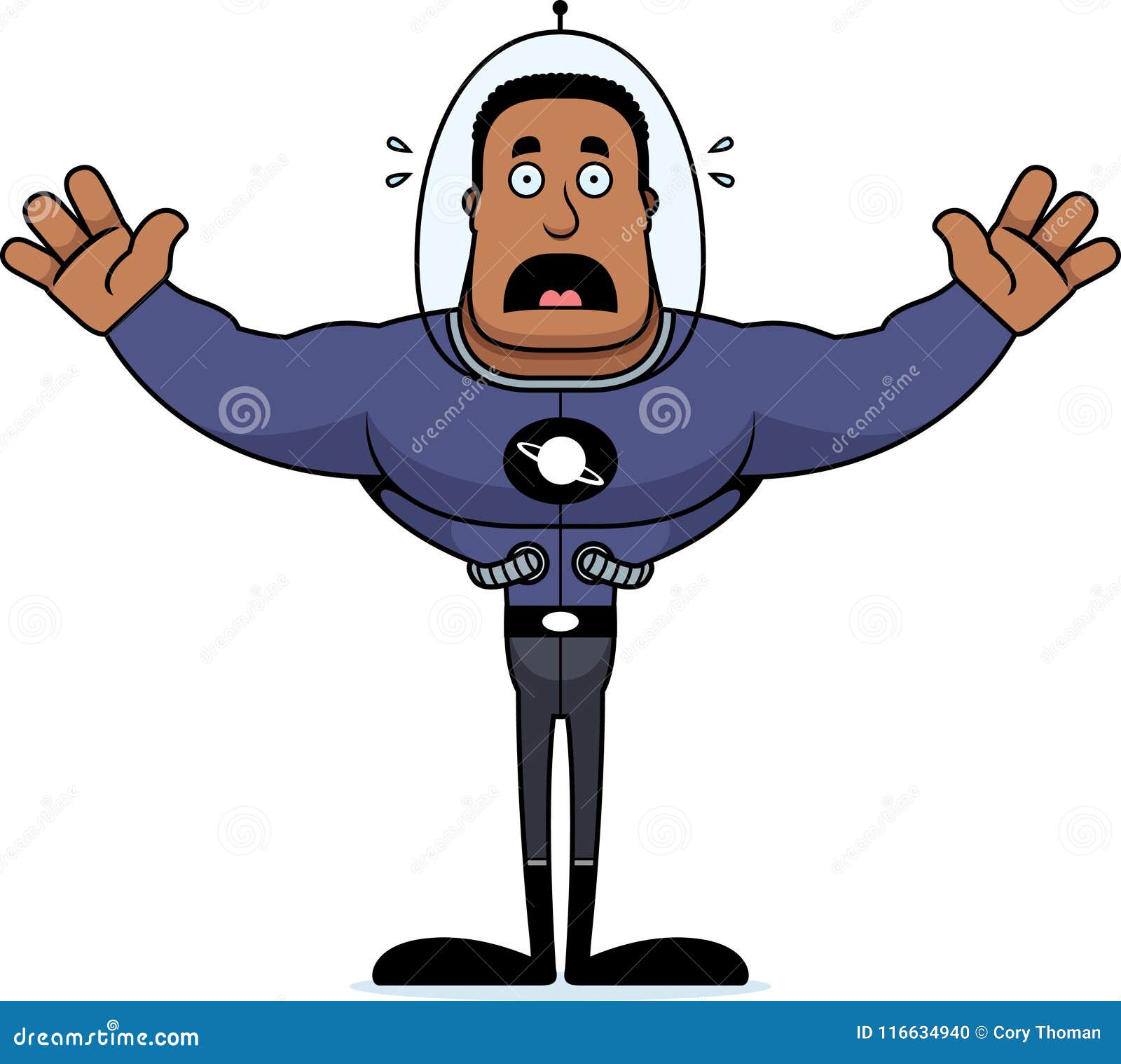 Cartoon Scared Spaceman stock vector. Illustration of scared - 116634940