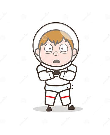 Cartoon Scared Spaceman Expression Vector Stock Illustration ...