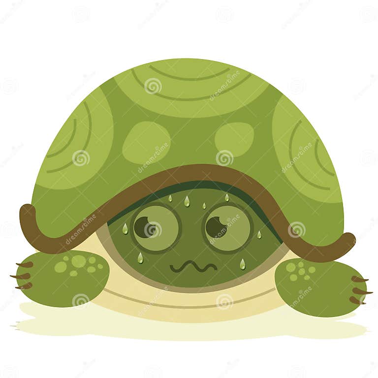 Cartoon scared turtle stock vector. Illustration of shell - 99271795