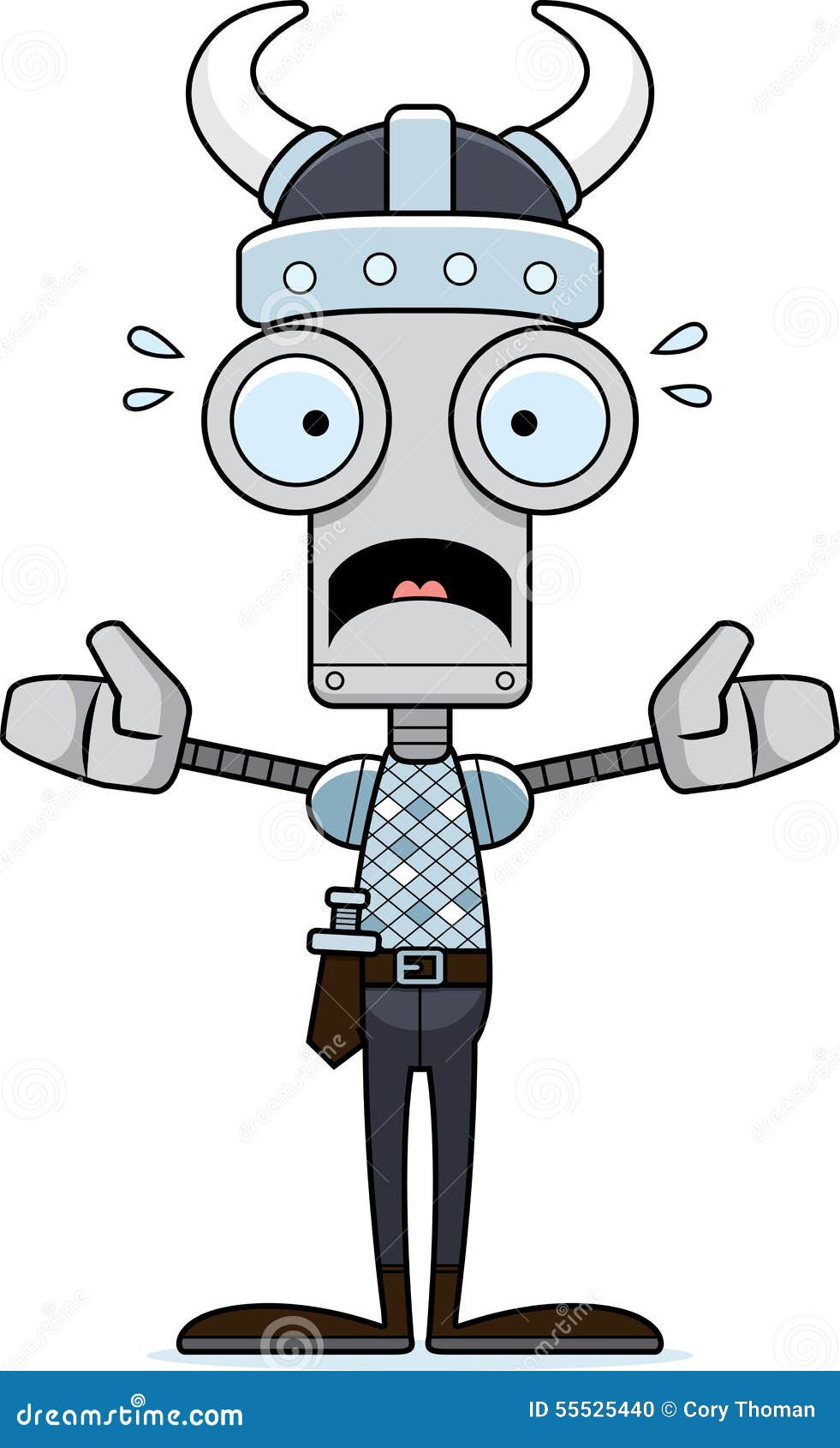Cartoon Scared Viking Robot Stock Vector - Illustration of technology ...
